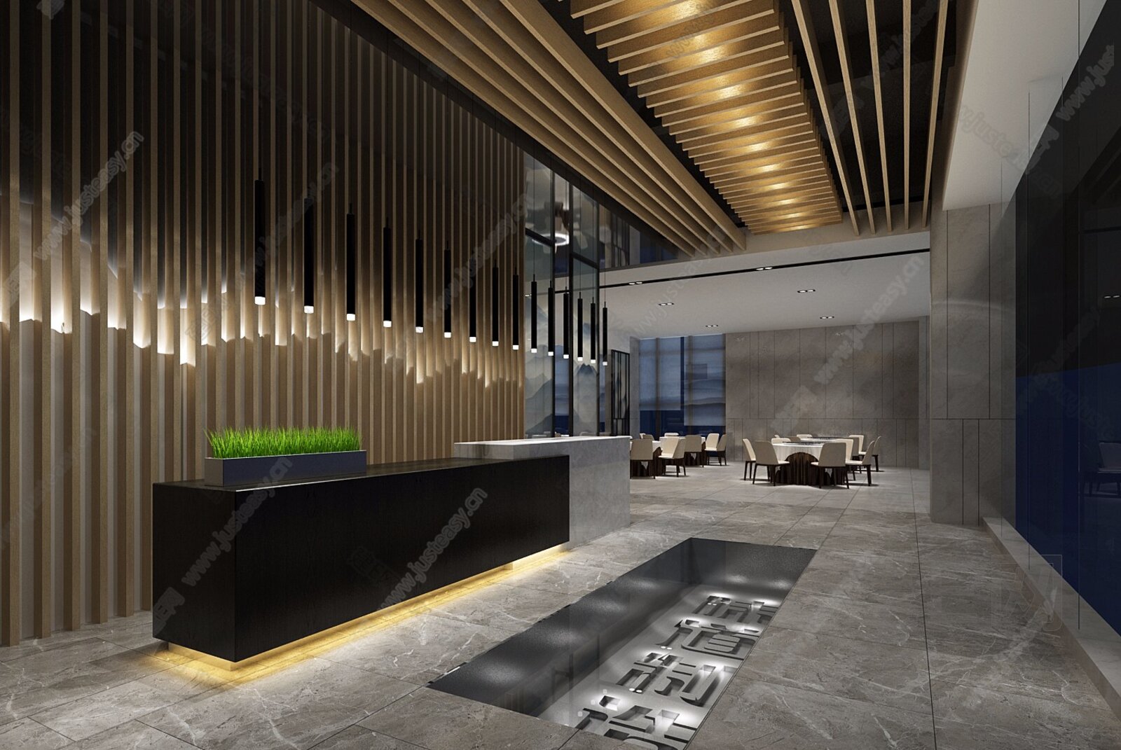 【现代餐厅前台3d模型】建e网现代餐厅前台3d模型下载 Id101860000 打造3d现代餐厅前台模型免费下载平台