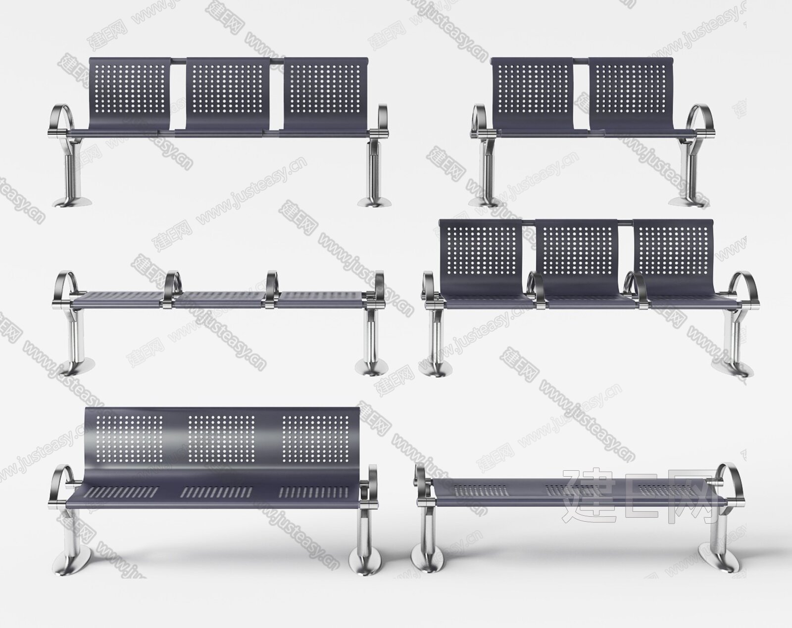 【现代不锈钢公共排椅休息椅等候椅3d模型】建e网现代不锈钢公共排椅休息椅等候椅3d模型下载 Id110118233 打造3d现代不锈钢