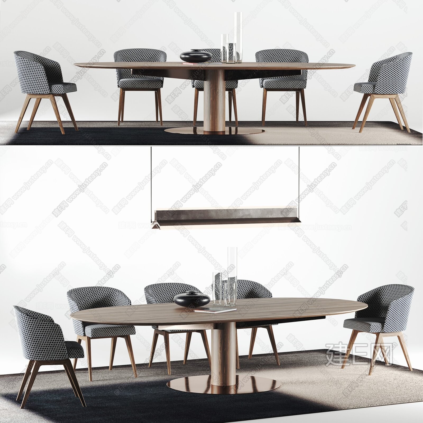 【米诺提minotti 现代餐桌椅组合3d模型】建e网米诺提minotti 现代餐桌椅组合3d模型下载 Id110380264 打造3d