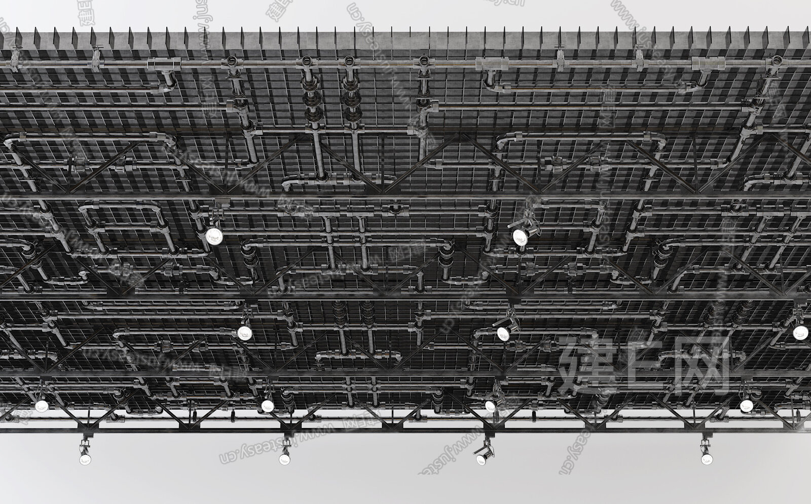 天花空调管道模型SU模型下载[ID:115493325]_建e网su模型