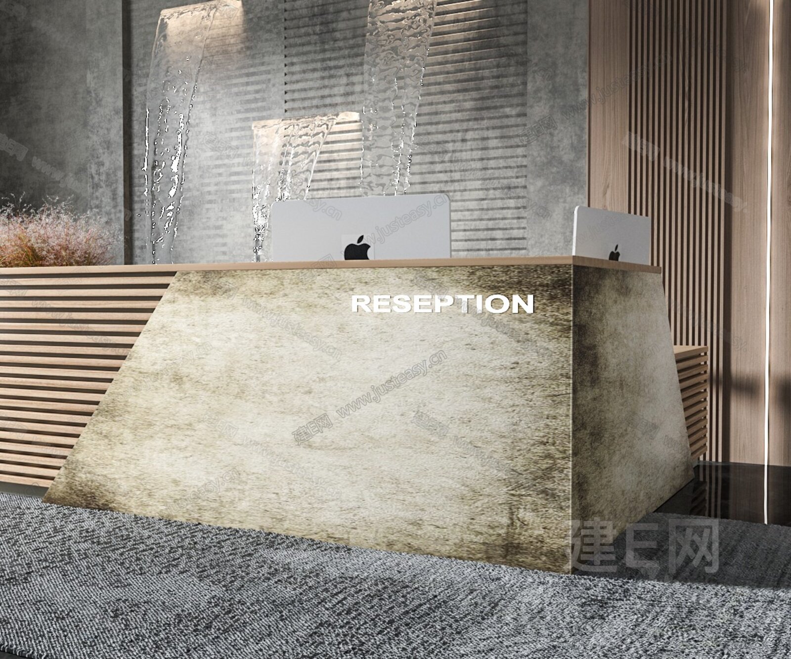 现代接待服务台3d模型下载117000659_3d现代接待服务台模型下载_3d现代接待服务台max模型免费下载_建E室内设计网