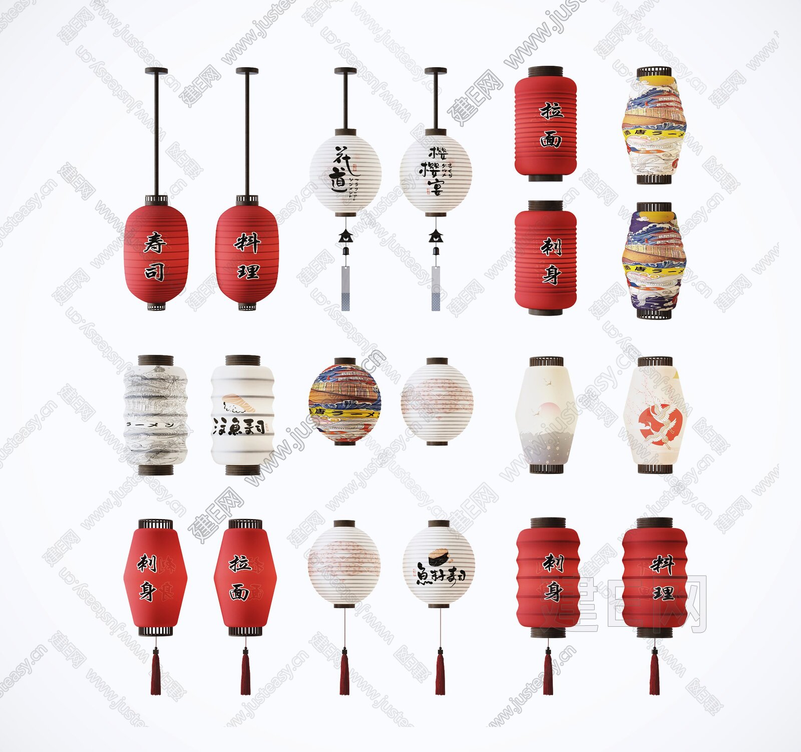 日式灯笼模型SU模型下载[ID:104679739]_建e网su模型