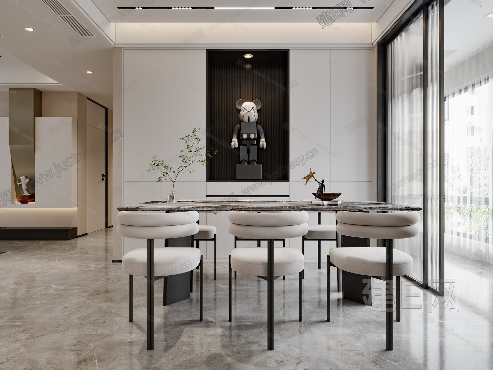 【现代极简客餐厅3d模型】建e网现代极简客餐厅3d模型下载 Id106449753 打造3d现代极简客餐厅模型免费下载平台