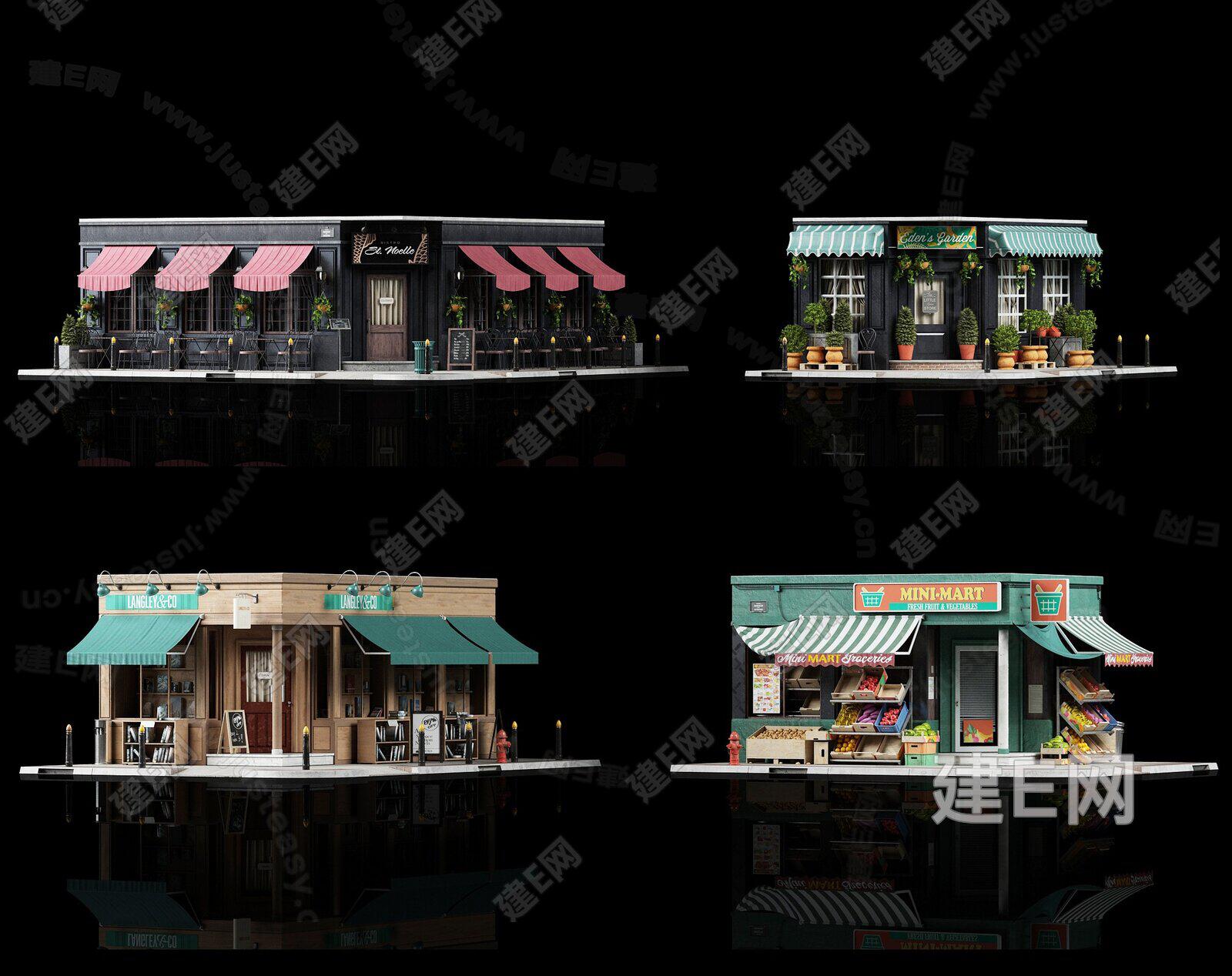 【现代店铺门头杂货铺3d模型】建e网现代店铺门头杂货铺3d模型下载 Id107498371 打造3d现代店铺门头杂货铺模型免费下载平台