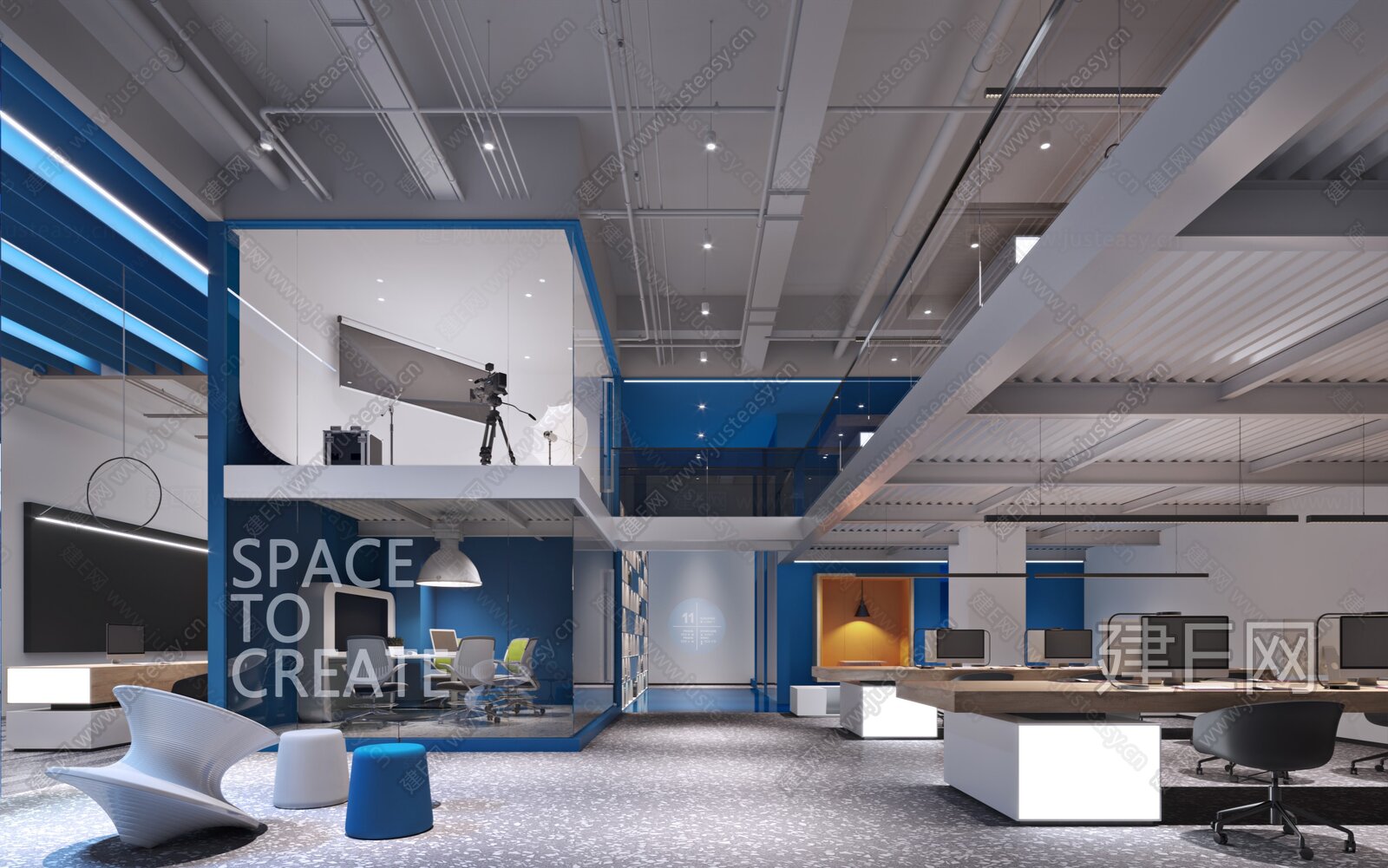 【现代开放式办公区3d模型】建e网现代开放式办公区3d模型下载 Id106252918 打造3d现代开放式办公区模型免费下载平台