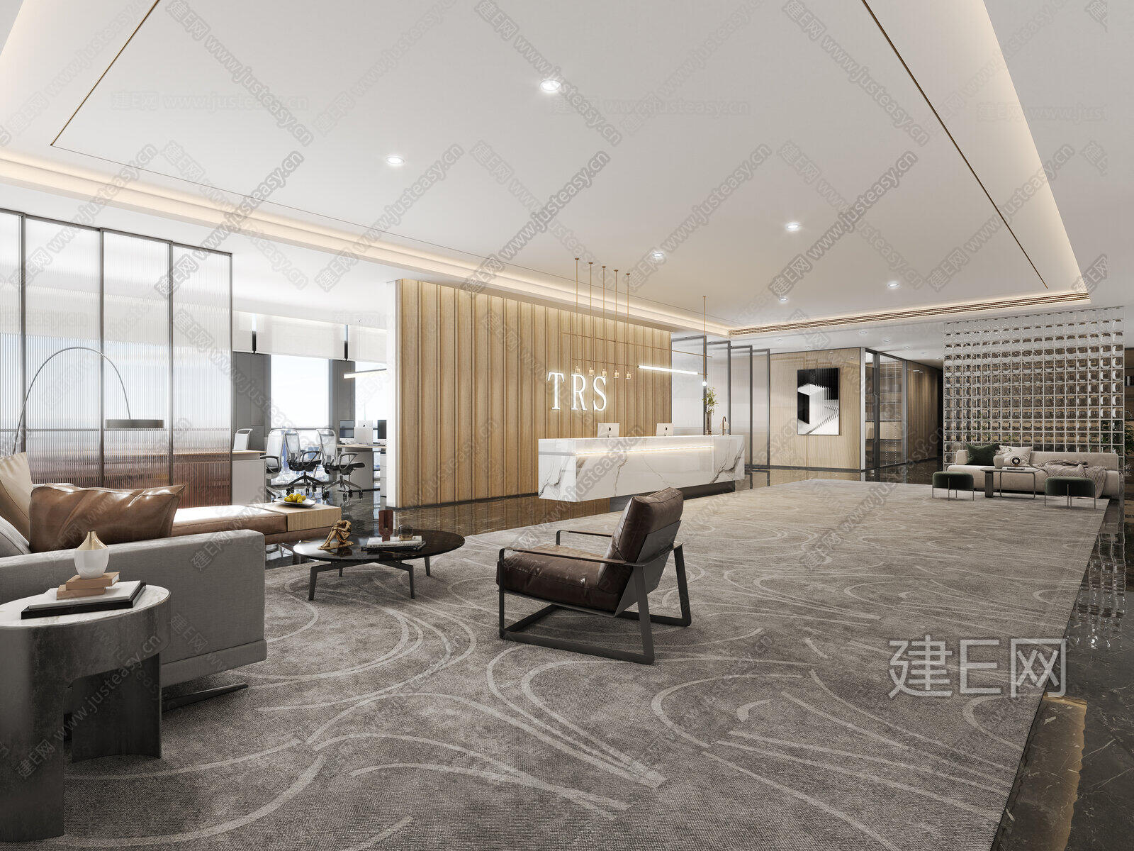 【现代前台接待3d模型】建e网现代前台接待3d模型下载 Id112282175 打造3d现代前台接待模型免费下载平台