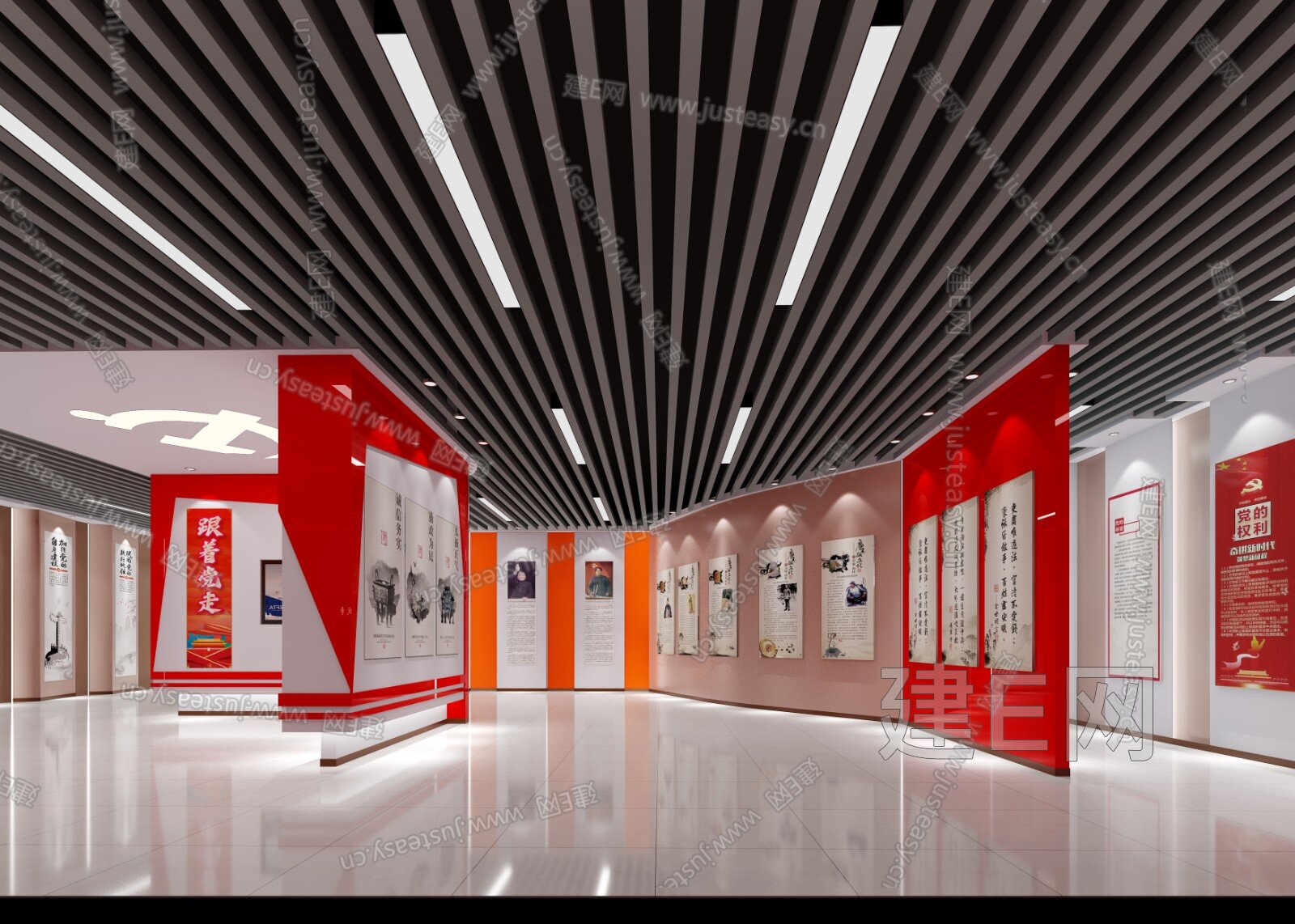 【现代展厅 党建展厅3d模型】建e网现代展厅 党建展厅3d模型下载 Id108547891 打造3d现代展厅 党建展厅模型免费下载平台