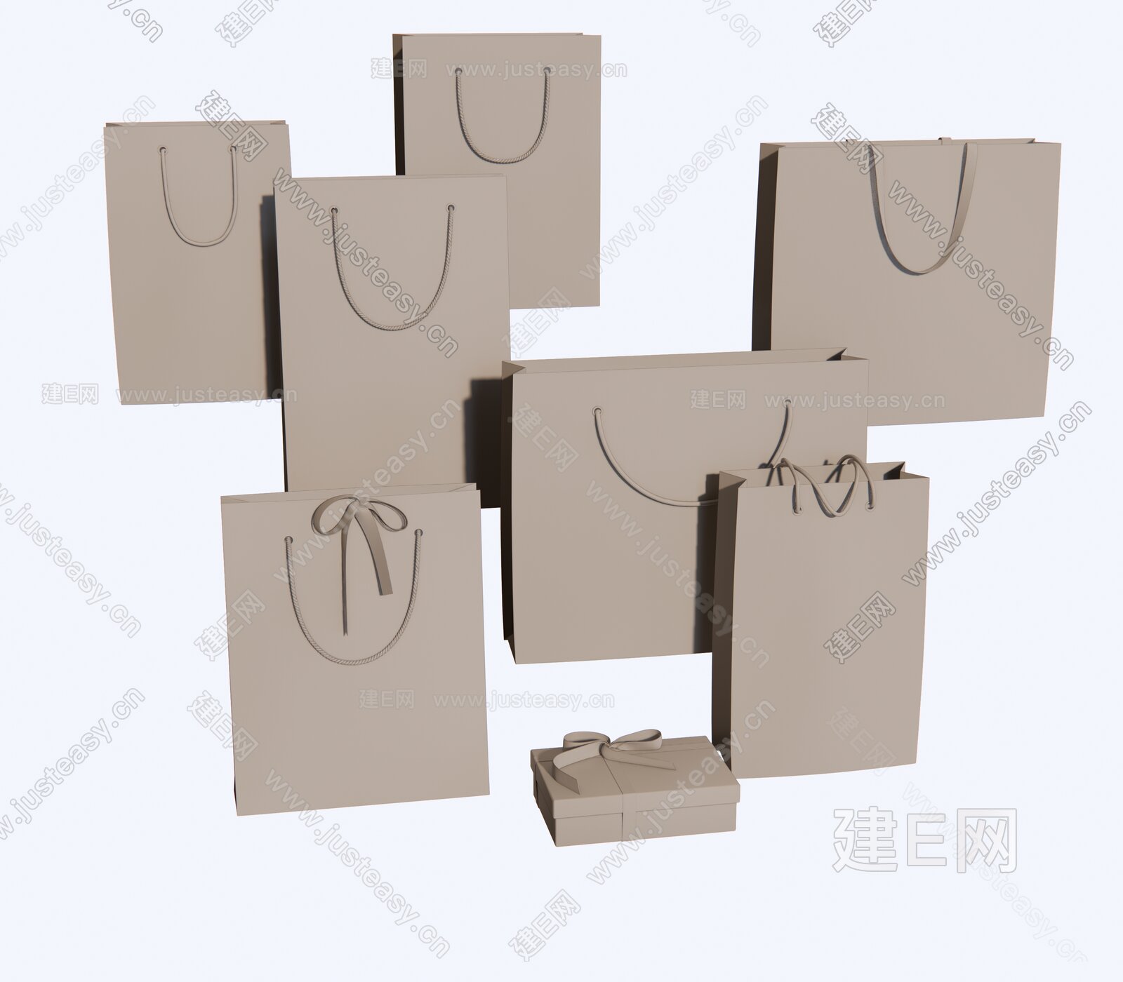 现代奢侈品手提袋装饰摆件su模型下载 Id106907429 建e网su模型库