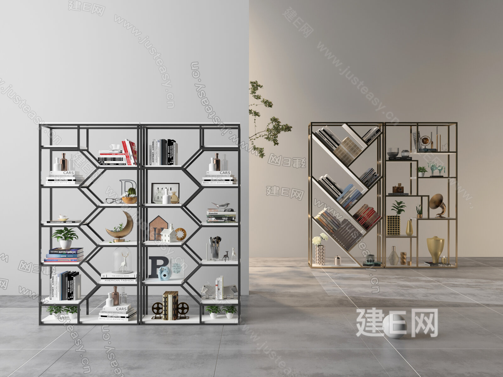 【现代装饰架3d模型】建e网现代装饰架3d模型下载 Id110382889 打造3d现代装饰架模型免费下载平台