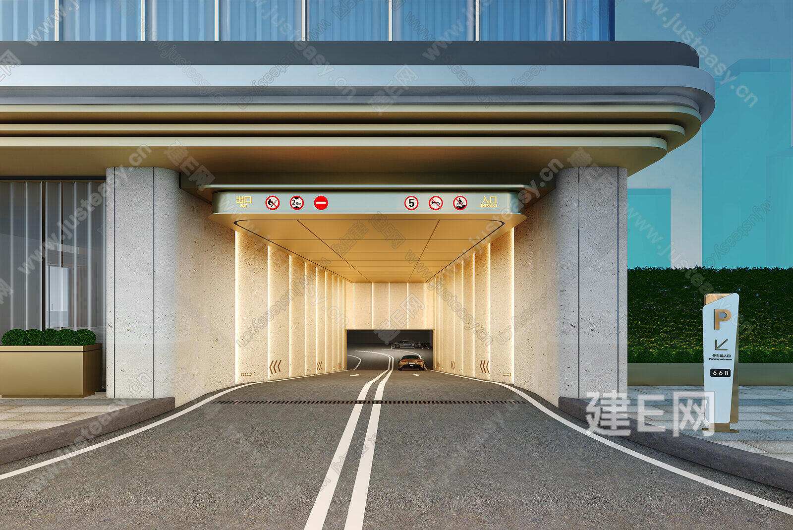 【现代车库入口3d模型】建e网现代车库入口3d模型下载 Id105467565 打造3d现代车库入口模型免费下载平台
