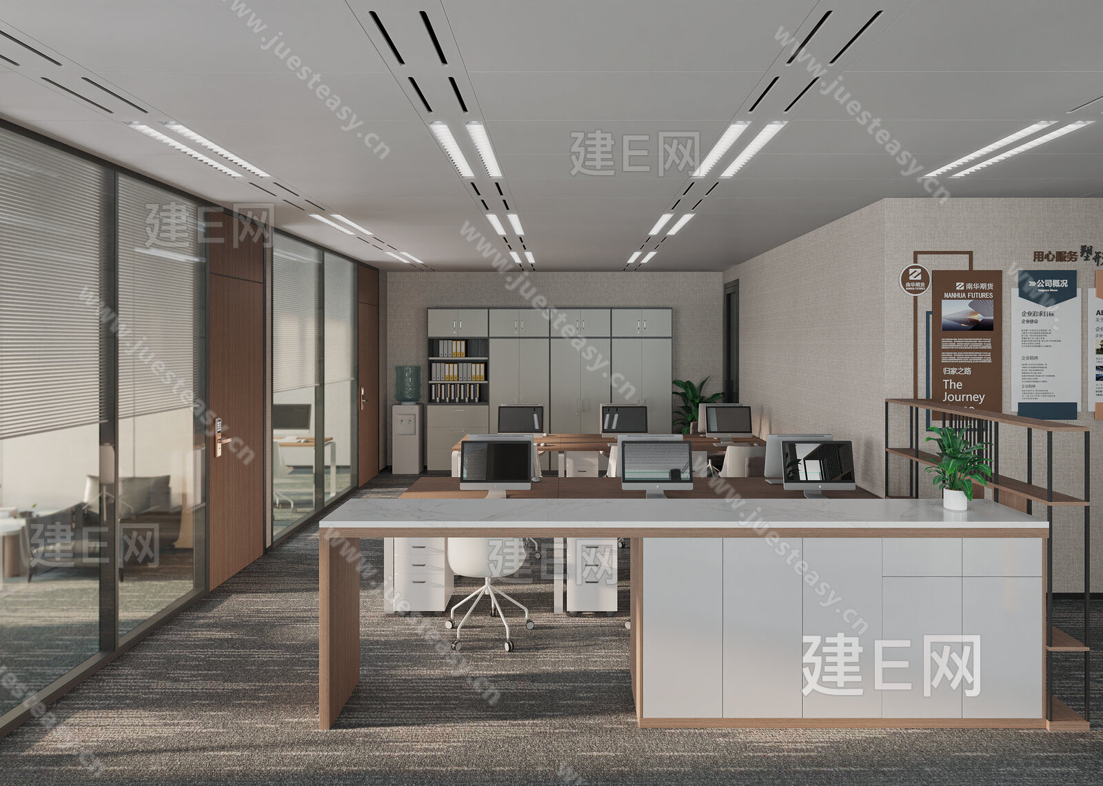 【现代办公区3d模型】建e网现代办公区3d模型下载 Id105467538 打造3d现代办公区模型免费下载平台