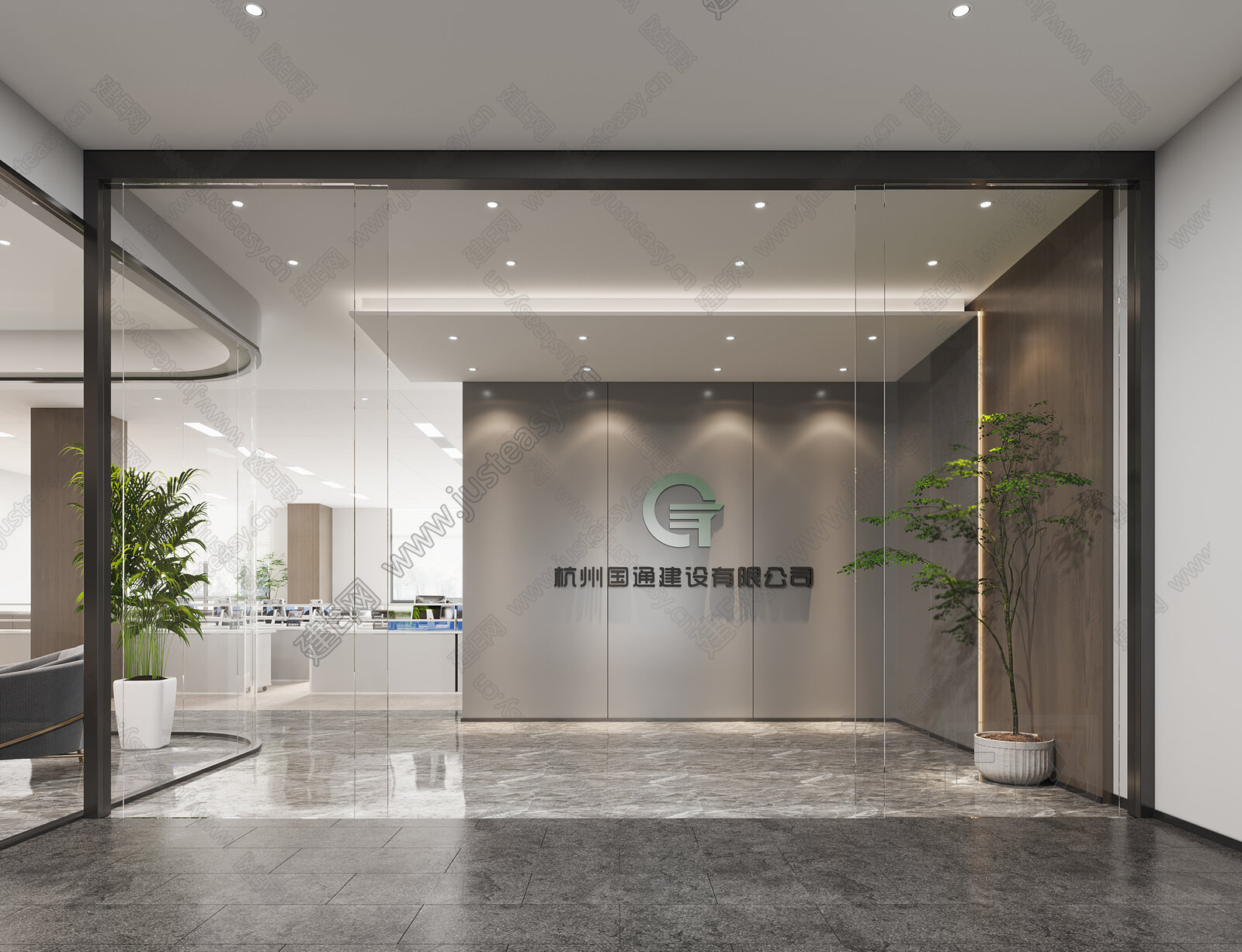 【现代办公室前台3d模型】建e网现代办公室前台3d模型下载 Id108416543 打造3d现代办公室前台模型免费下载平台