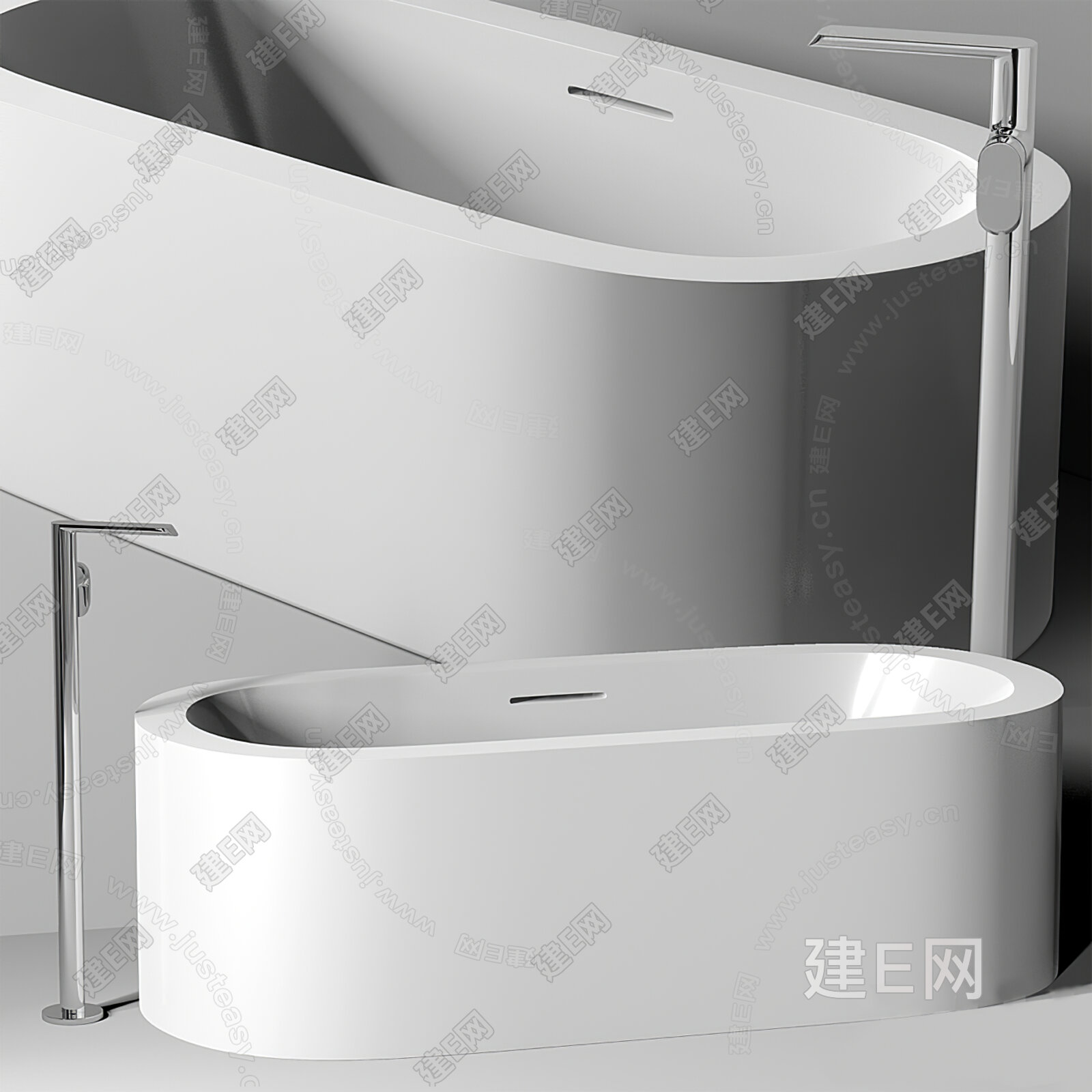 现代浴缸模型su模型下载 Id104482354 建e室内设计网