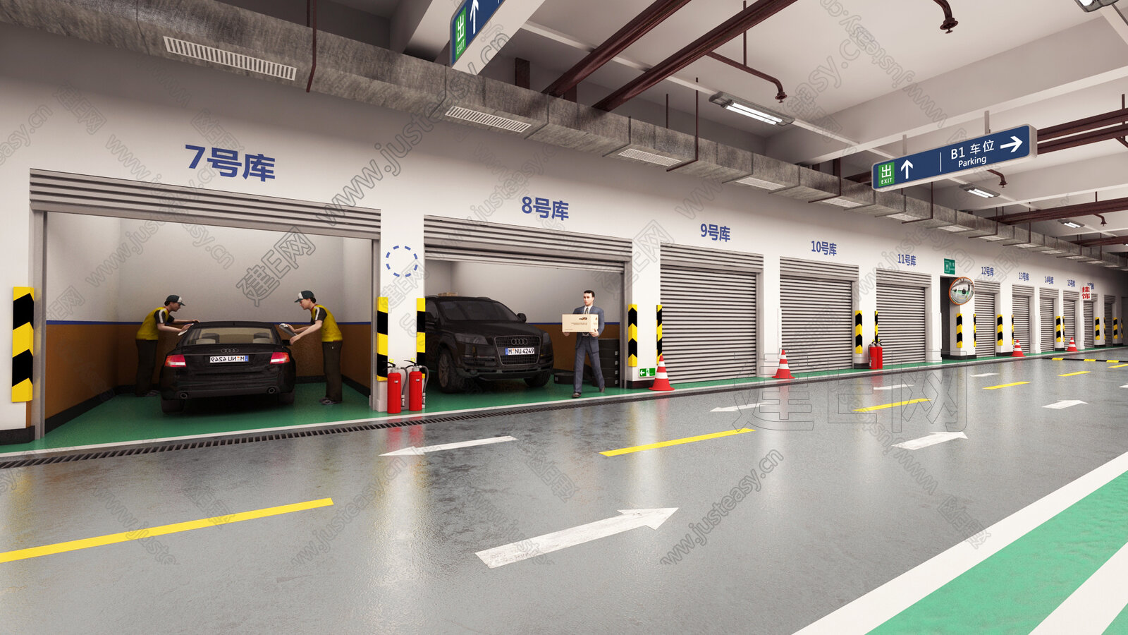 【现代地下车库3d模型】建e网现代地下车库3d模型下载 Id116543129 打造3d现代地下车库模型免费下载平台