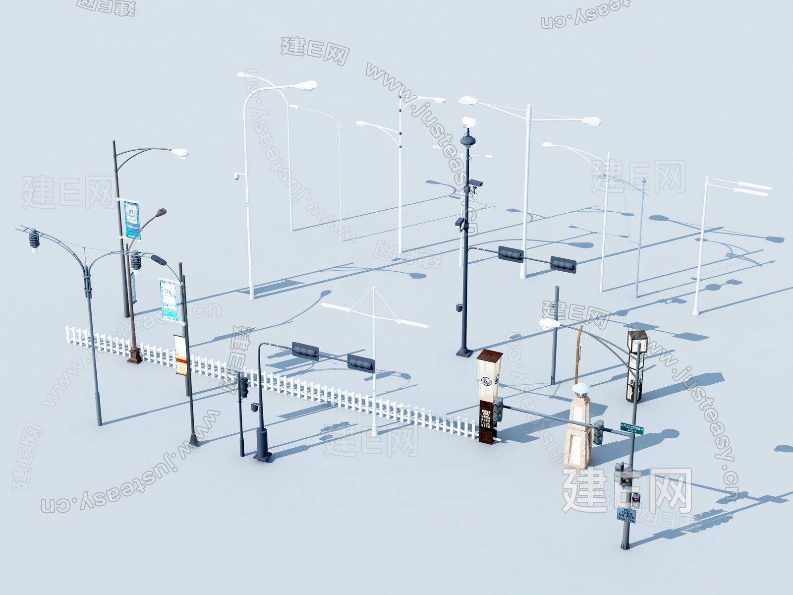 【现代路灯3d模型】建e网现代路灯3d模型下载 Id116543201 打造3d现代路灯模型免费下载平台