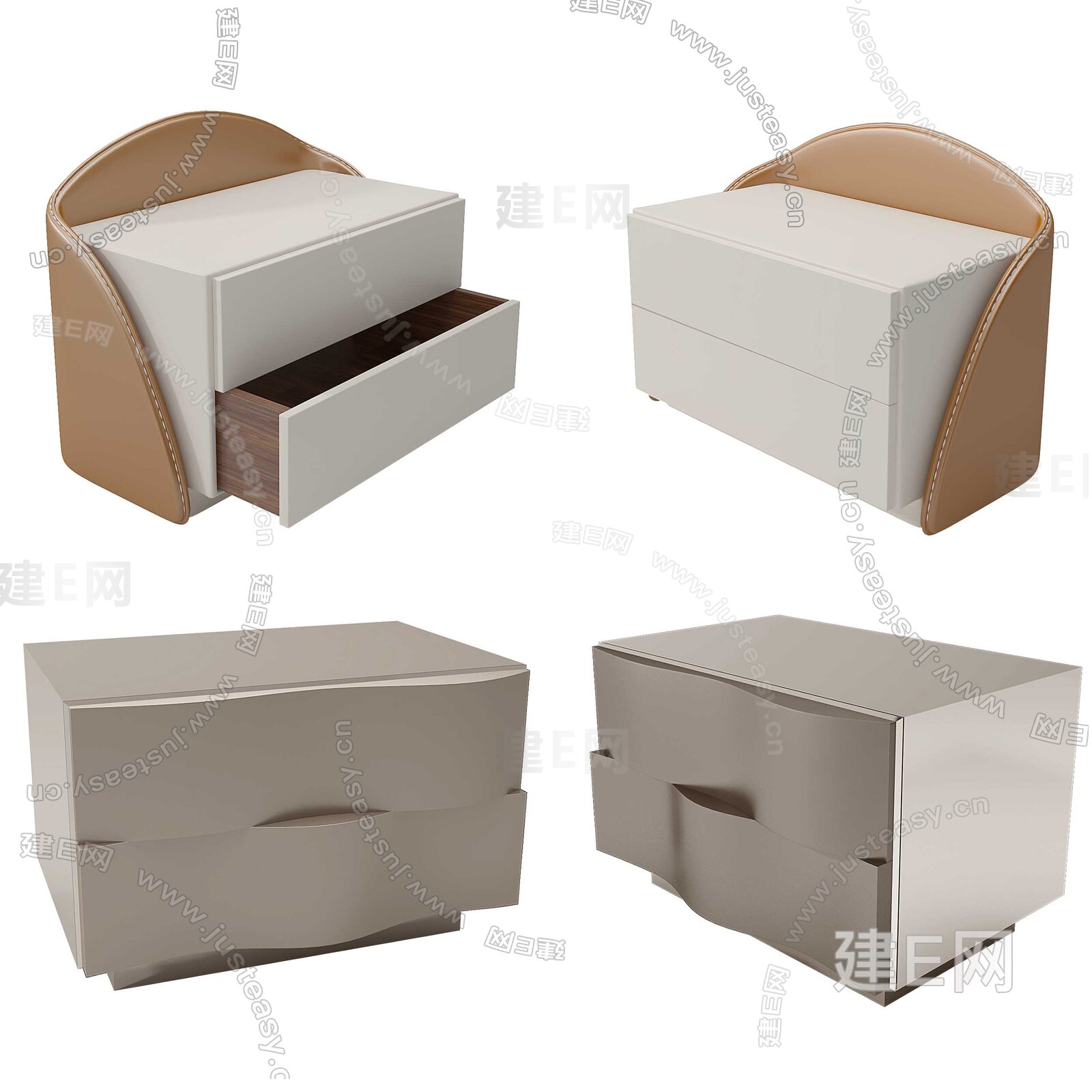 Minotti 现代床头柜模型SU模型下载[ID:100747304]_建e网su模型