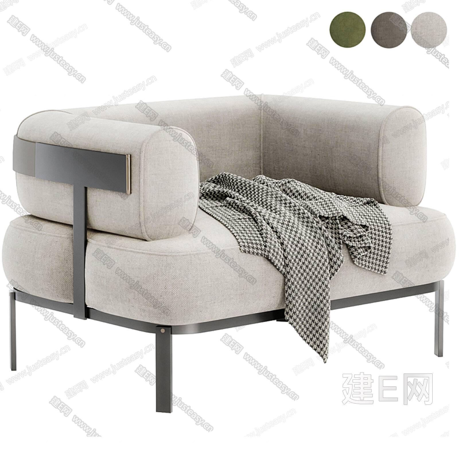 Baxter 现代单人沙发模型SU模型下载[ID:109136859]_建E室内设计网