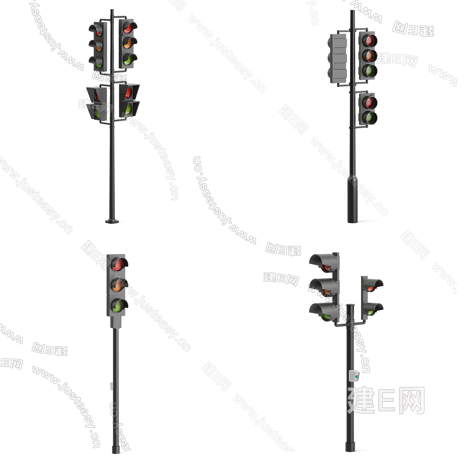 【现代红绿灯3d模型】建e网现代红绿灯3d模型下载 Id108089825 打造3d现代红绿灯模型免费下载平台