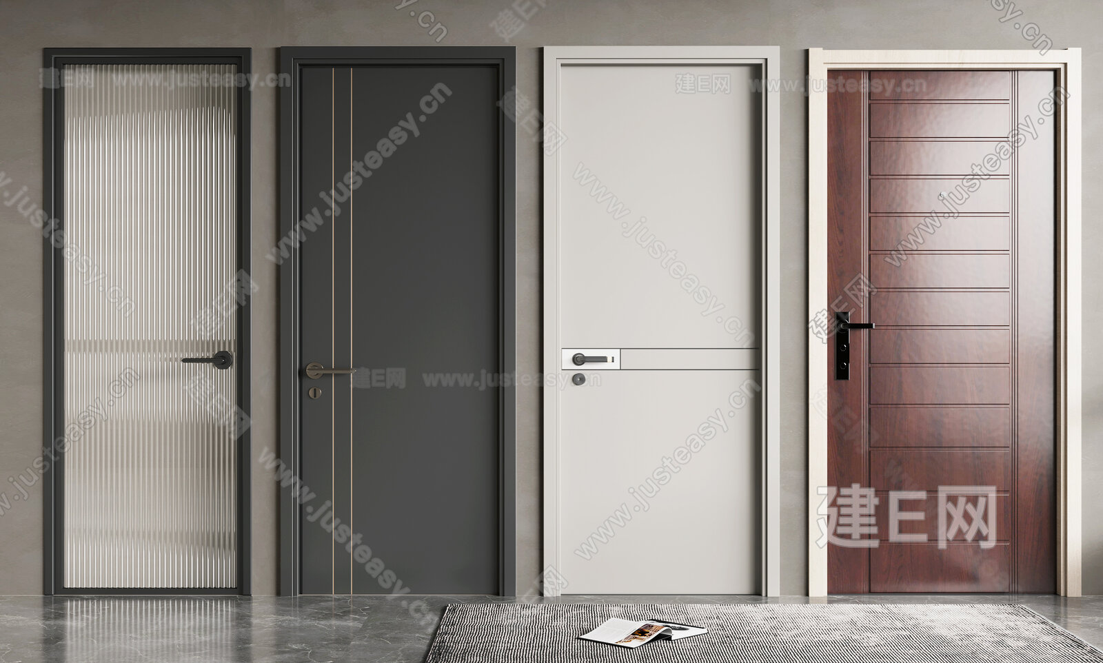 【现代单开门3d模型】建e网现代单开门3d模型下载 Id108548537 打造3d现代单开门模型免费下载平台