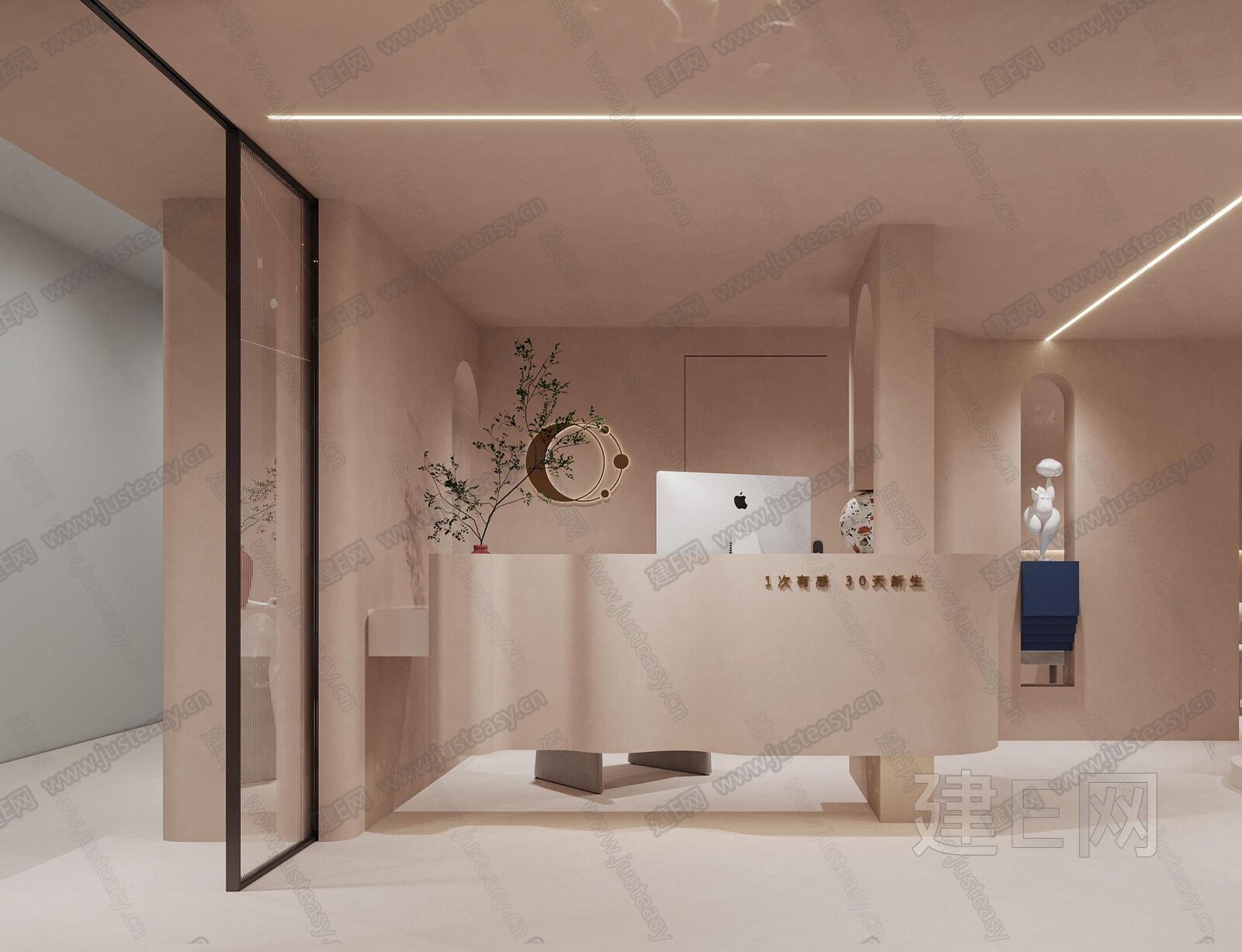 【现代spa美容院前台3d模型】建e网现代spa美容院前台3d模型下载 Id102322434 打造3d现代spa美容院前台模型免费下载平台