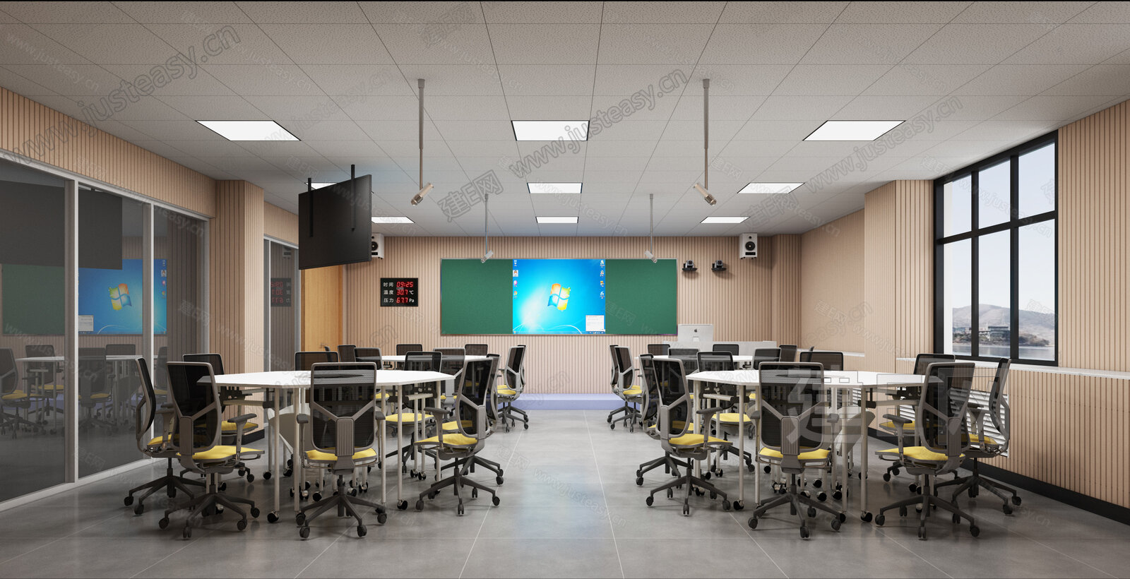 【现代教室3d模型】建e网现代教室3d模型下载 Id104485181 打造3d现代教室模型免费下载平台