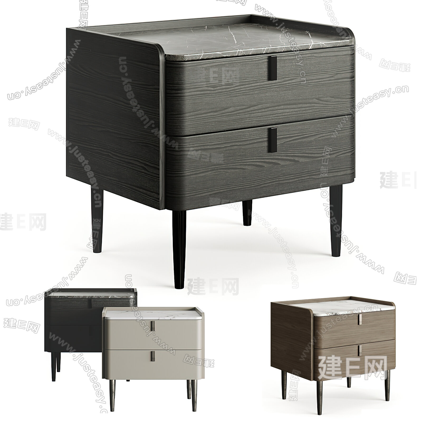 minotti 现代床头柜模型SU模型下载[ID:103171819]_建e网su模型