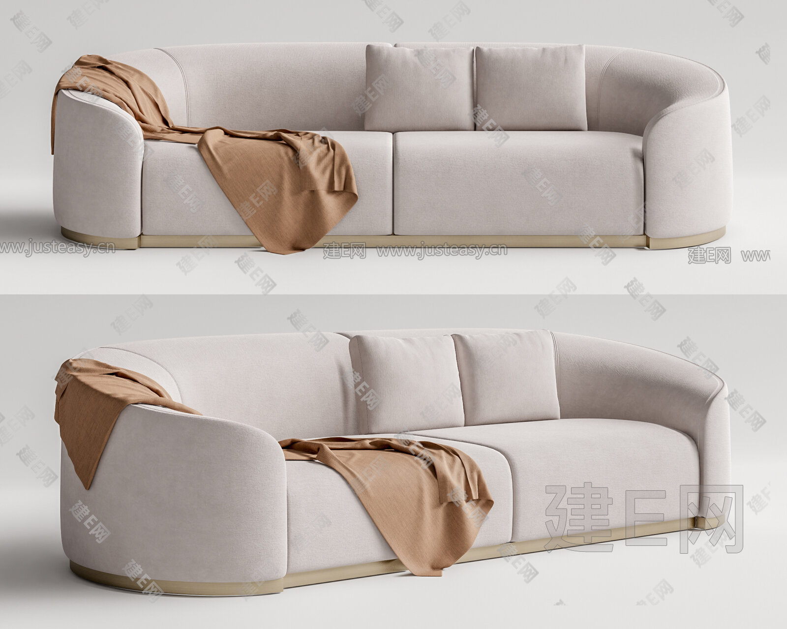 rugiano pierre现代多人沙发 布艺模型SU模型下载[ID:105268990]_建e网su模型