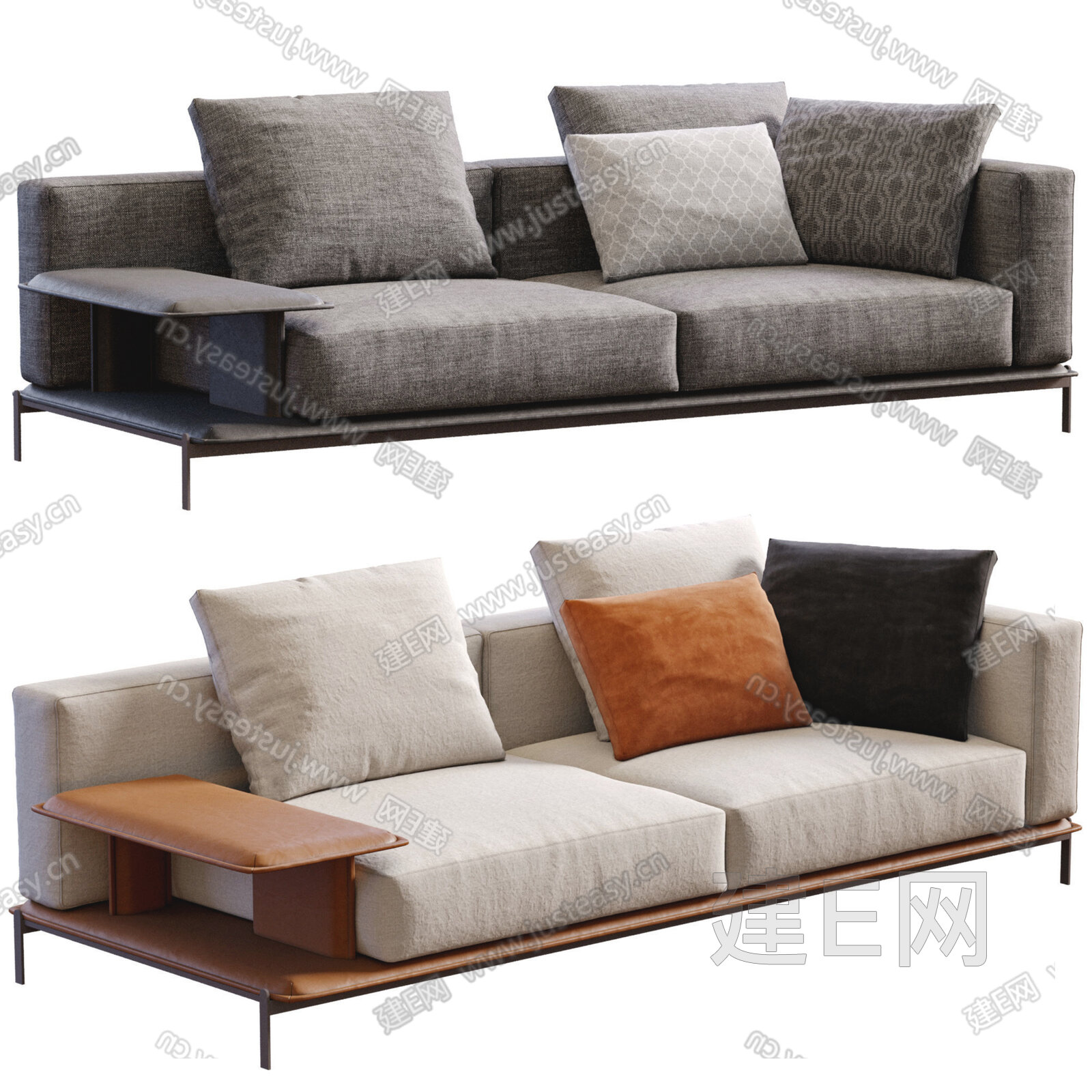 Poliform 现代双人沙发3d模型下载[ID:117264826]_建e网3d模型