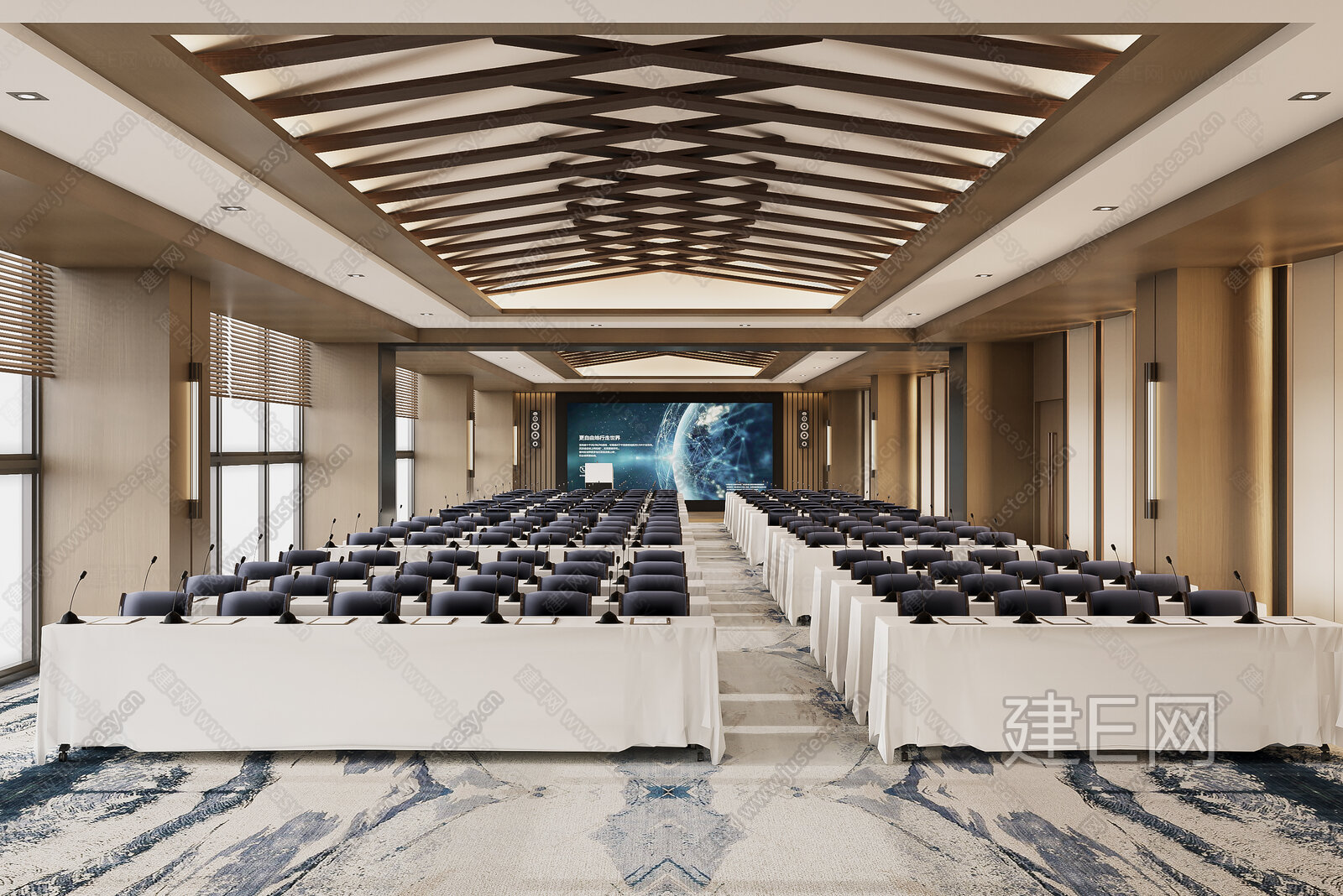 【现代多功能会议室3d模型】建e网现代多功能会议室3d模型下载 Id110842265 打造3d现代多功能会议室模型免费下载平台
