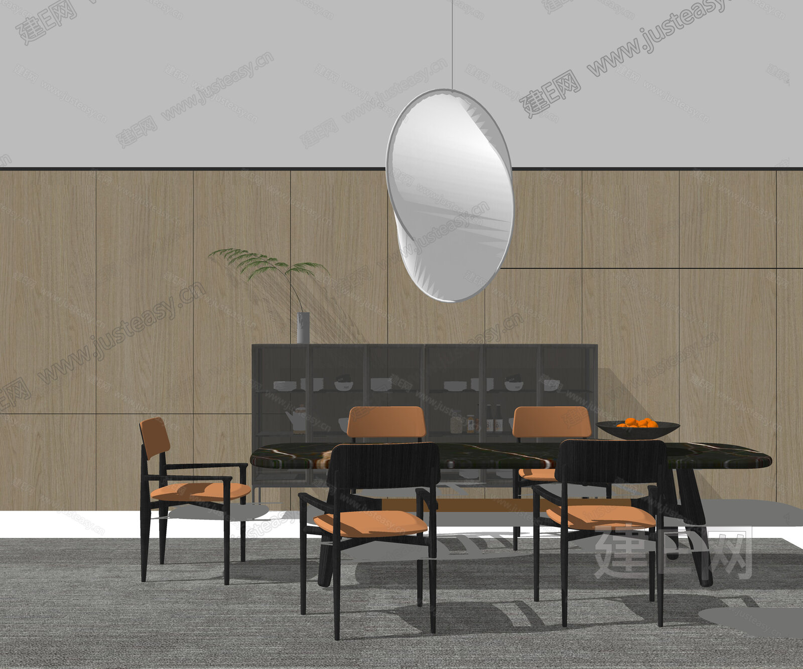 Poliform 现代餐桌椅模型SU模型下载[ID:101533257]_建E室内设计网