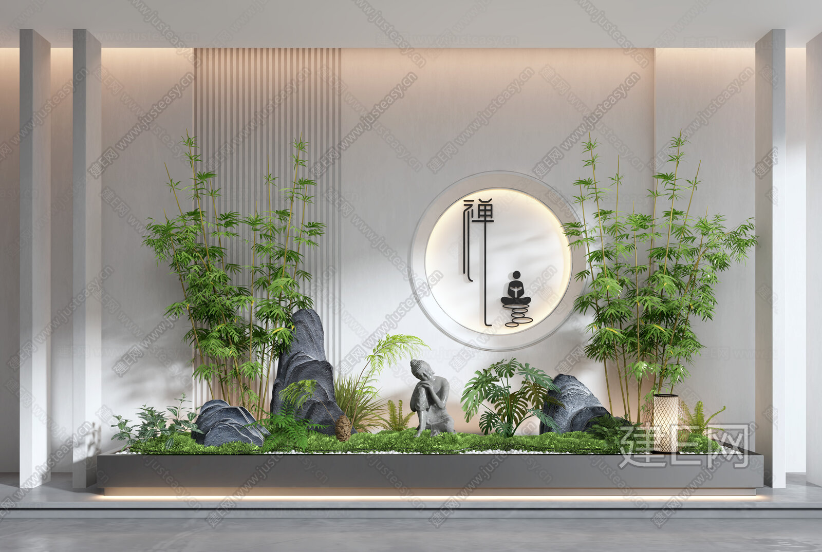 【新中式景观绿植3d模型】建e网新中式景观绿植3d模型下载 Id106320025 打造3d新中式景观绿植模型免费下载平台