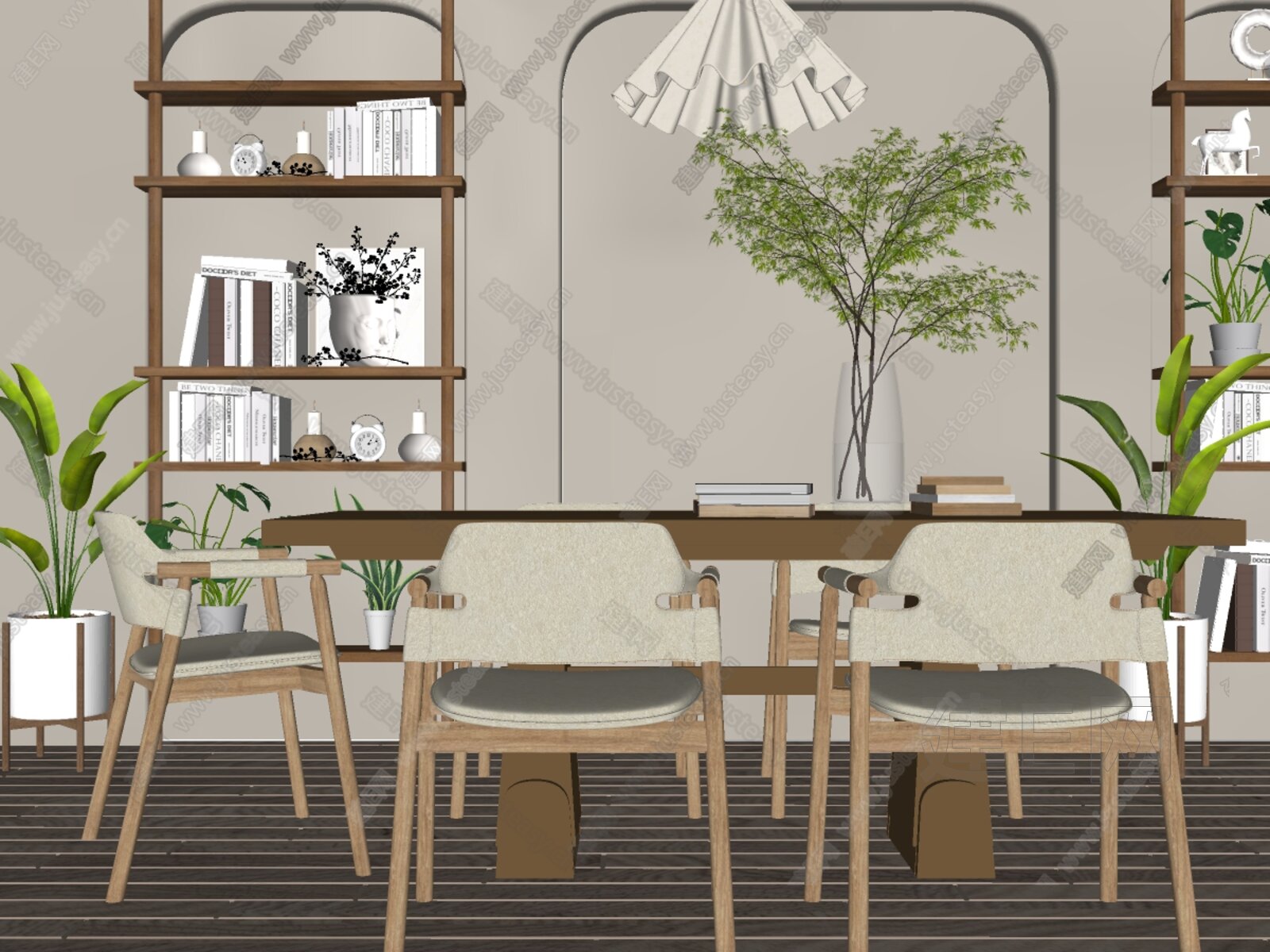 现代餐桌椅模型SU模型下载[ID:111822365]_建e网su模型
