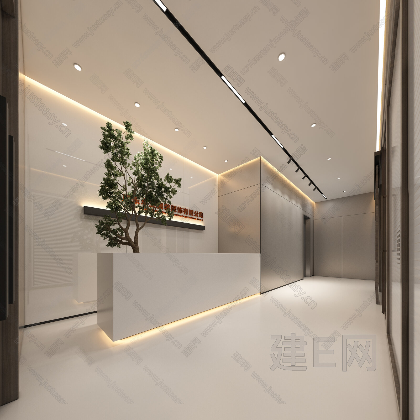 【现代办公室前台3d模型】建e网现代办公室前台3d模型下载 Id100814940 打造3d现代办公室前台模型免费下载平台