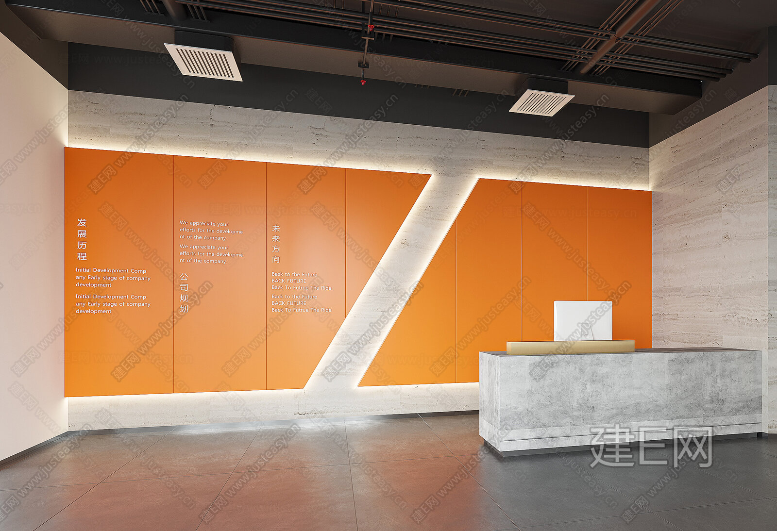 【现代办公室前台3d模型】建e网现代办公室前台3d模型下载 Id102781031 打造3d现代办公室前台模型免费下载平台