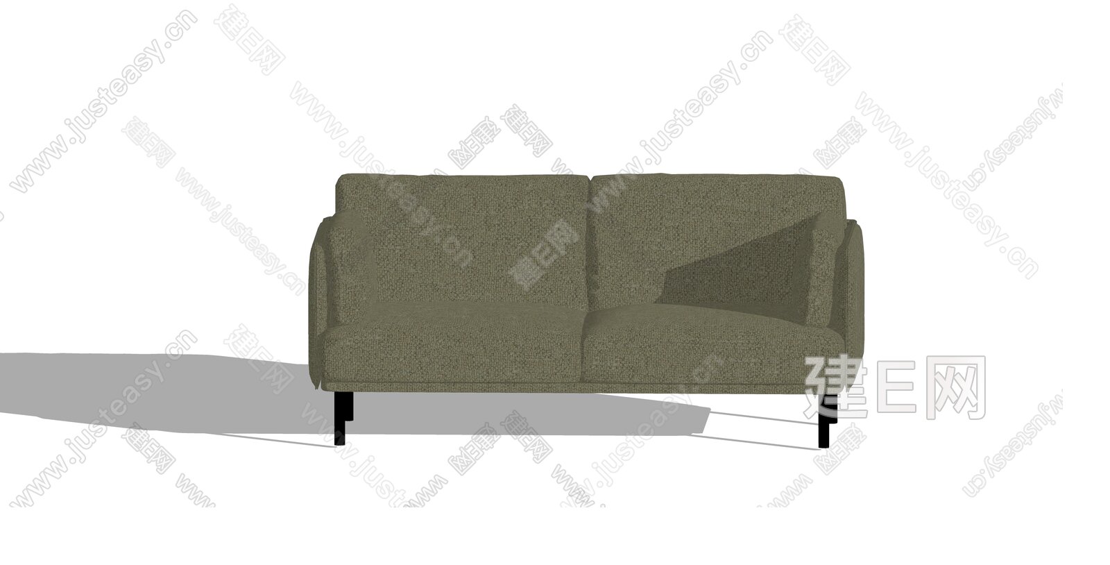 现代休闲多人沙发 布艺模型SU模型下载[ID:100813227]_建e网su模型