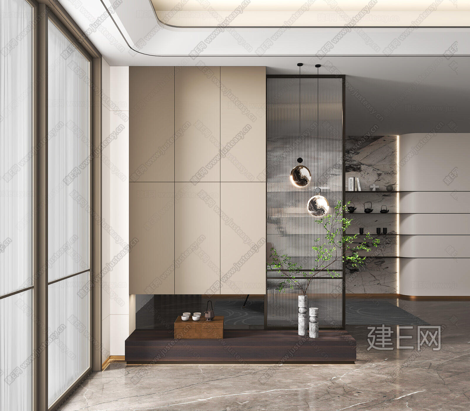 【现代入户玄关3d模型】建e网现代入户玄关3d模型下载 Id104026262 打造3d现代入户玄关模型免费下载平台