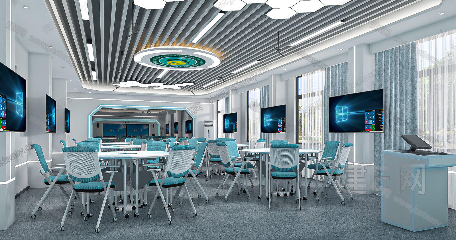 【现代教室3d模型】建e网现代教室3d模型下载 Id114708677 打造3d现代教室模型免费下载平台