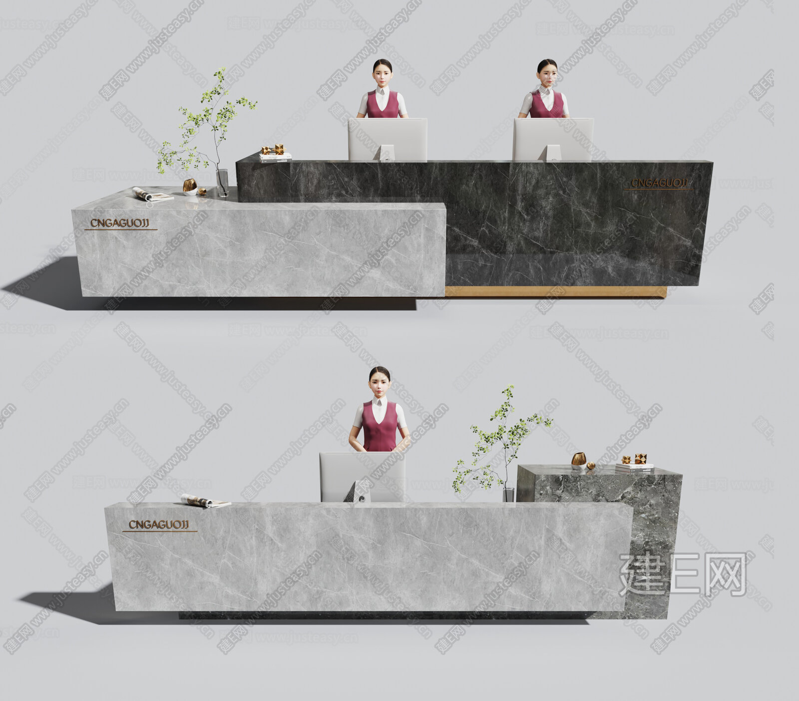 【现代前台3d模型】建e网现代前台3d模型下载 Id114381010 打造3d现代前台模型免费下载平台