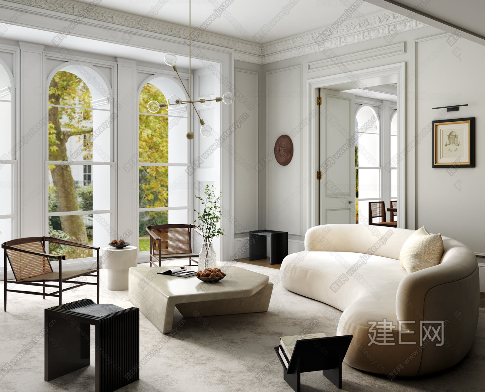 Banda Design Studio 北欧客厅3d模型下载[ID:113987719]_建e网3d模型