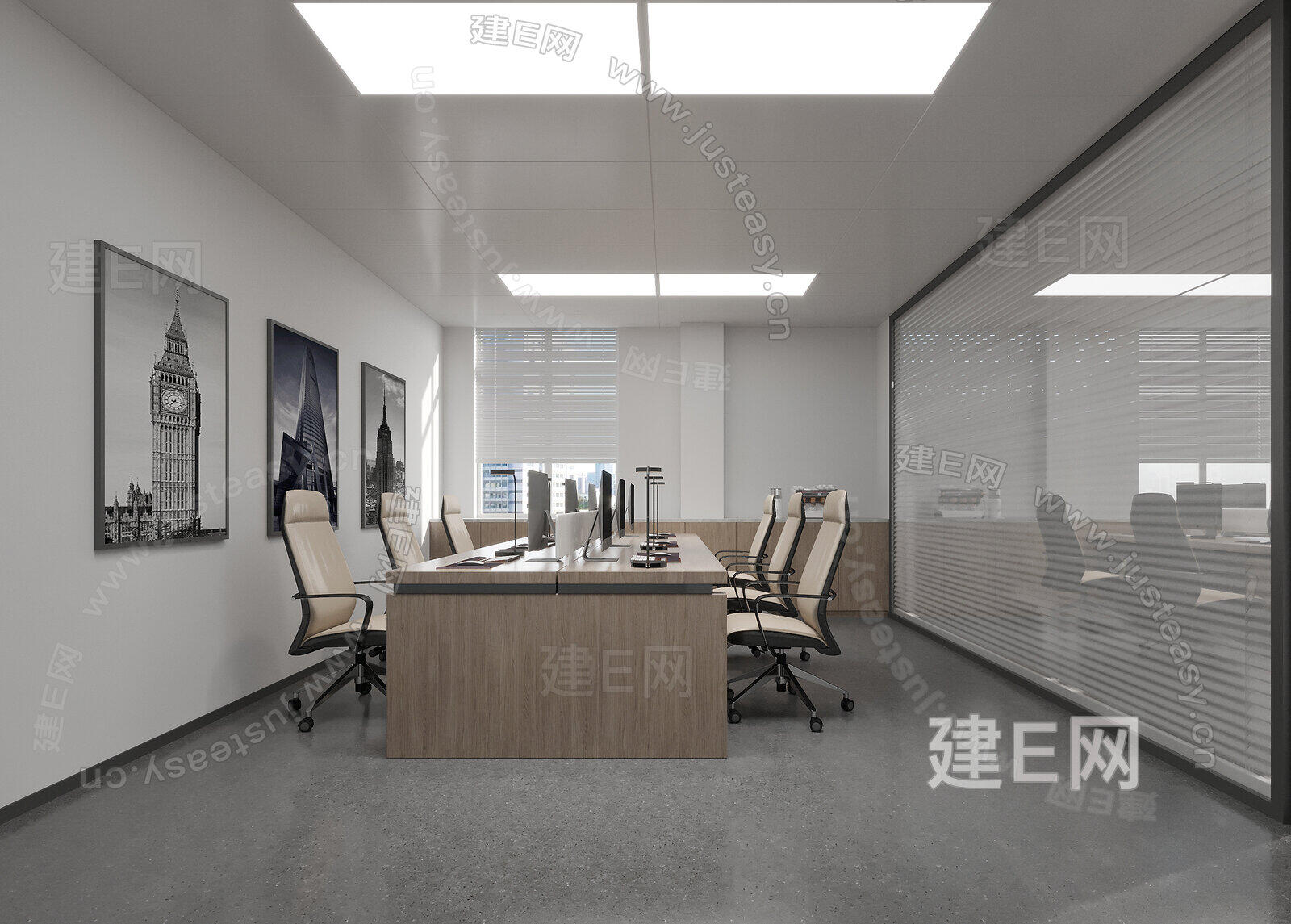 【现代办公区3d模型】建e网现代办公区3d模型下载 Id109727989 打造3d现代办公区模型免费下载平台