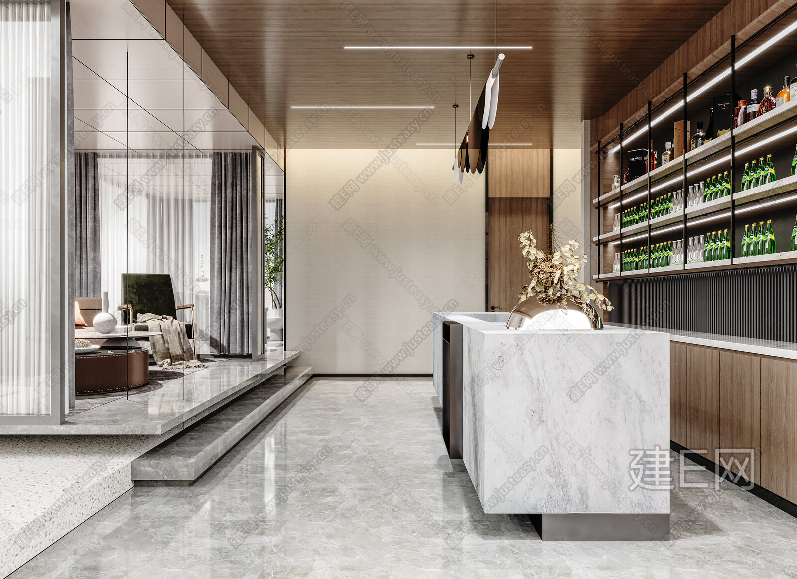【现代酒店前台3d模型】建e网现代酒店前台3d模型下载 Id111562787 打造3d现代酒店前台模型免费下载平台