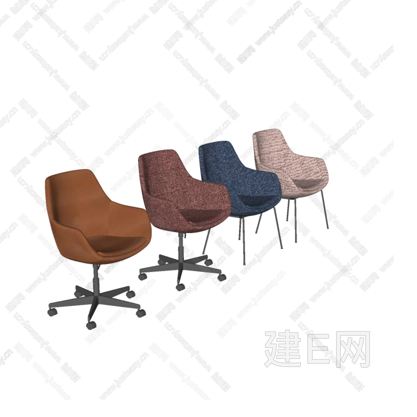 poliform 现代单椅模型SU模型下载[ID:103237760]_建E室内设计网