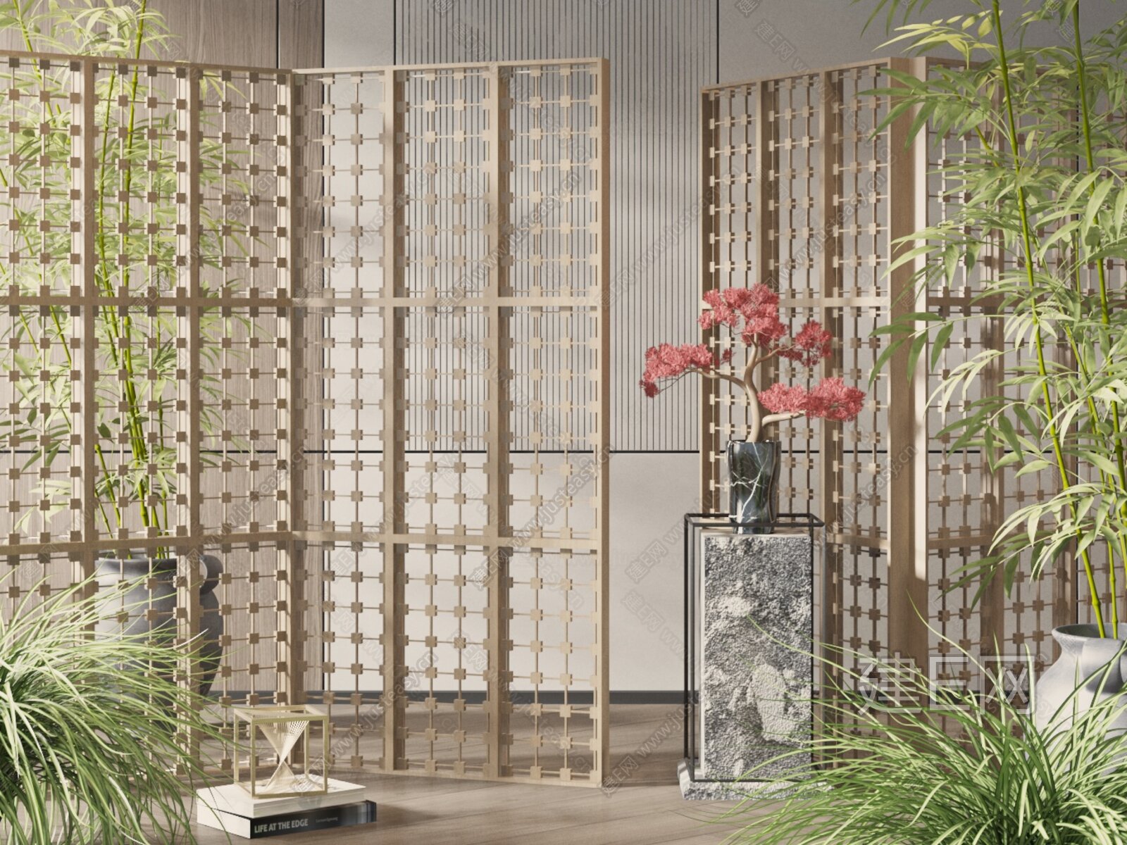 【新中式屏风3d模型】建e网新中式屏风3d模型下载 Id105796595 打造3d新中式屏风模型免费下载平台
