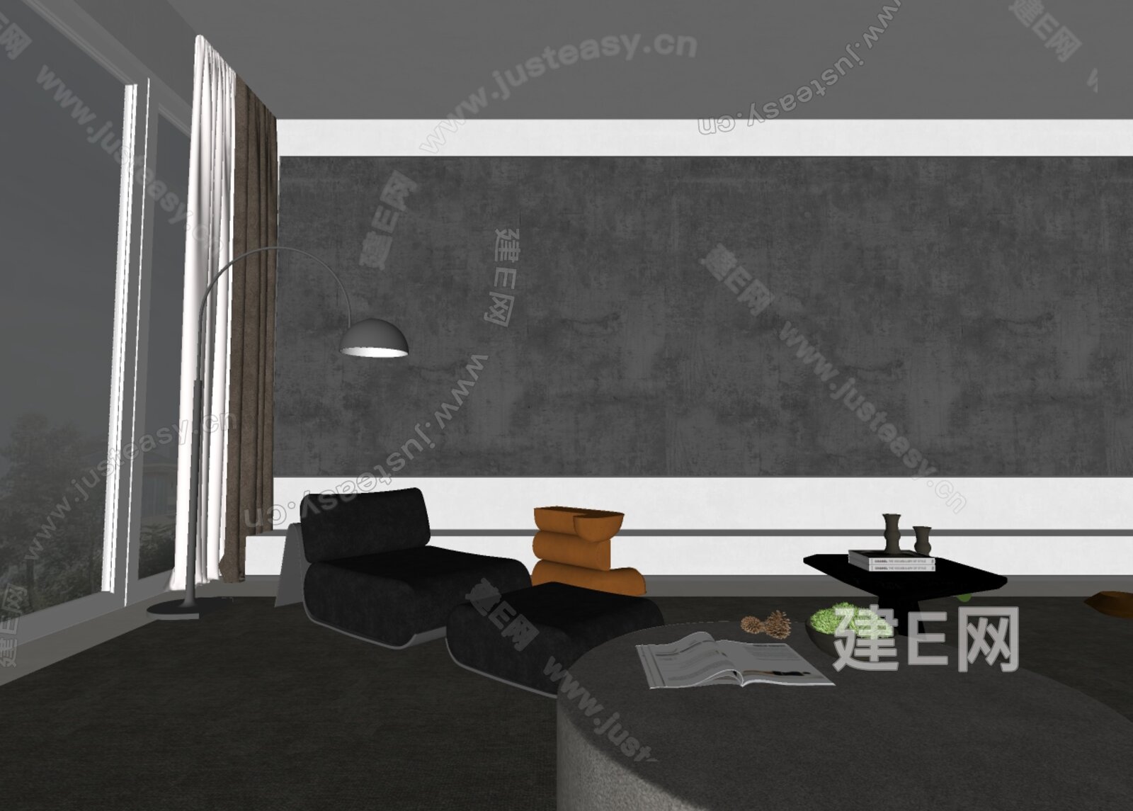 Poliform 现代懒人沙发模型SU模型下载[ID:103565355]_建E室内设计网