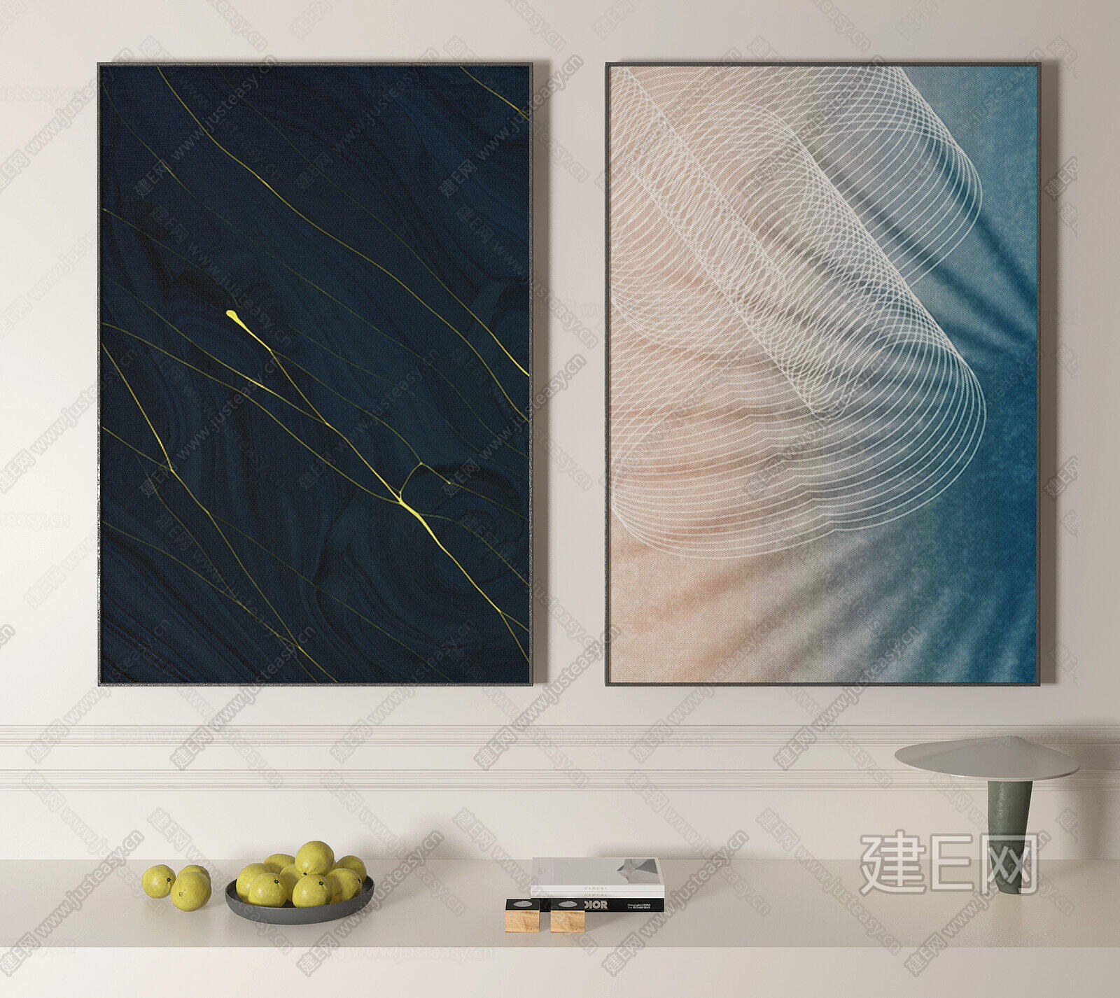【现代挂画组合3d模型】建e网现代挂画组合3d模型下载 Id105993186 打造3d现代挂画组合模型免费下载平台