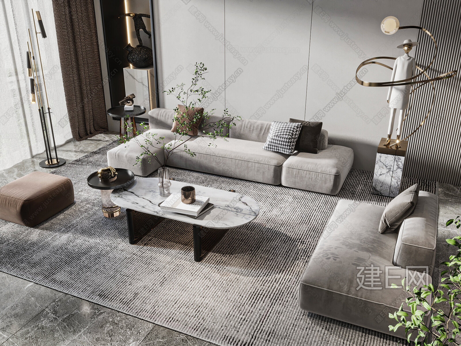 【现代沙发茶几组合3d模型】建e网现代沙发茶几组合3d模型下载 Id106124095 打造3d现代沙发茶几组合模型免费下载平台