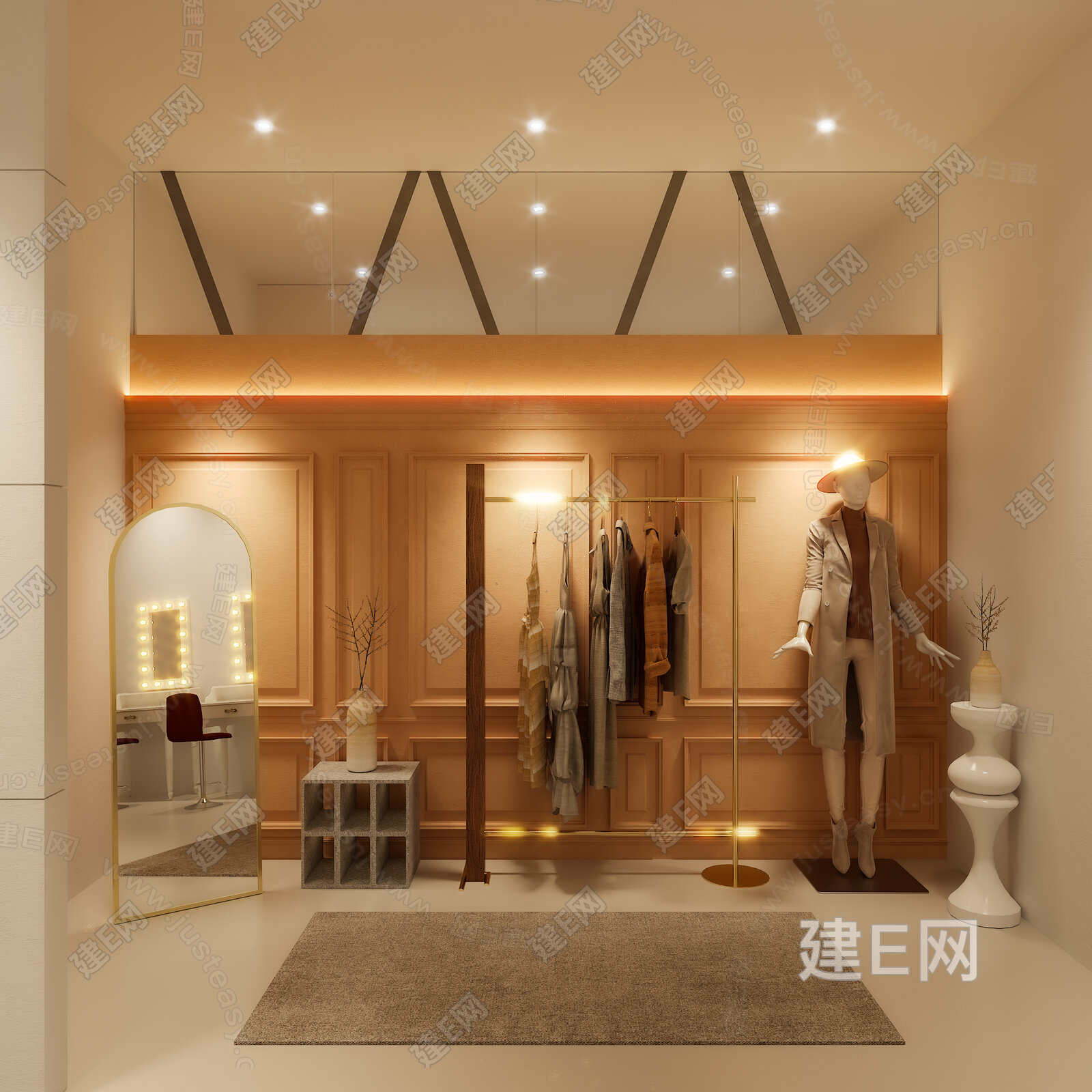 【现代服装直播间3d模型】建e网现代服装直播间3d模型下载 Id108483580 打造3d现代服装直播间模型免费下载平台
