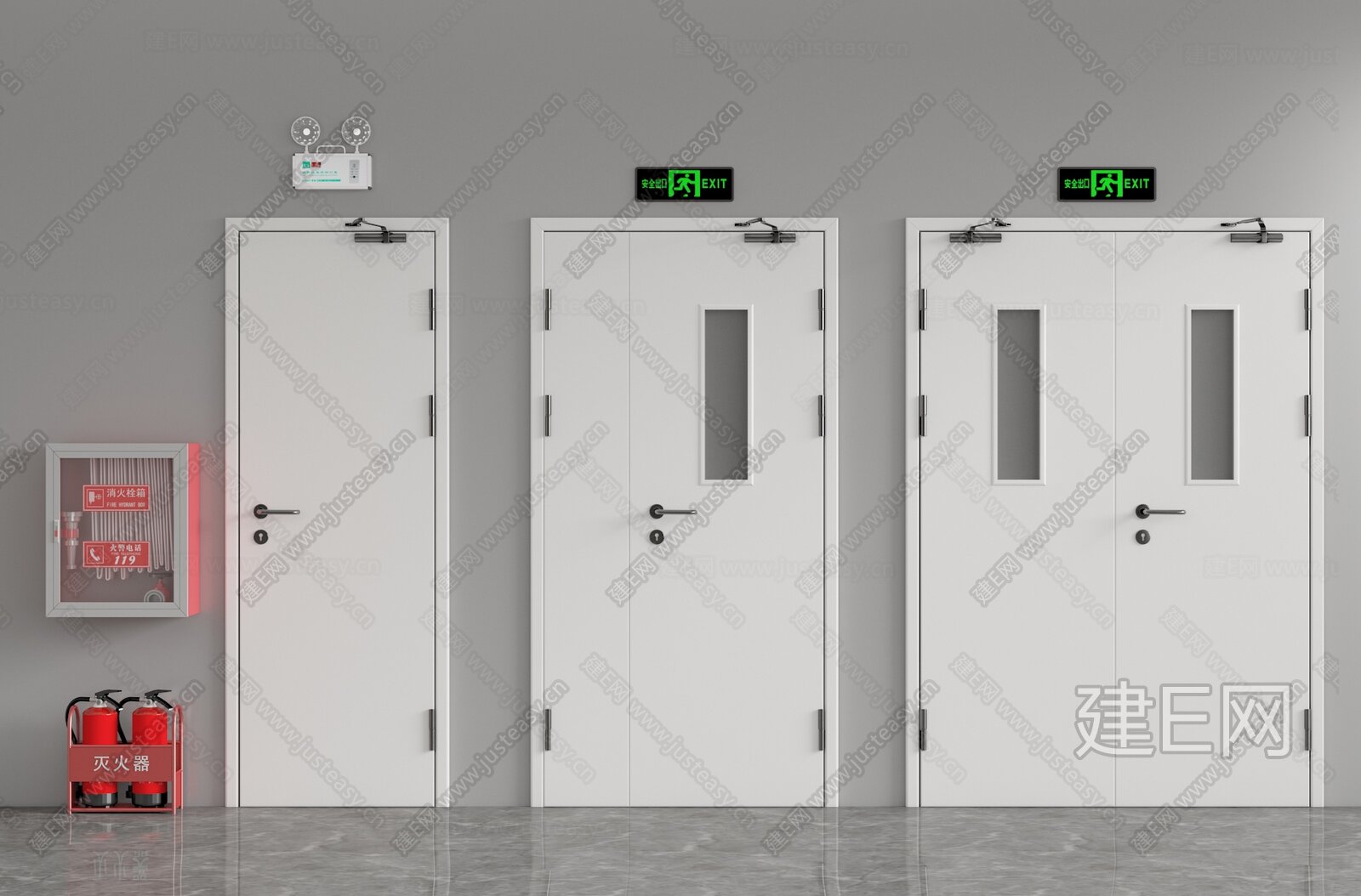 【现代消防门3d模型】建e网现代消防门3d模型下载 Id100750217 打造3d现代消防门模型免费下载平台