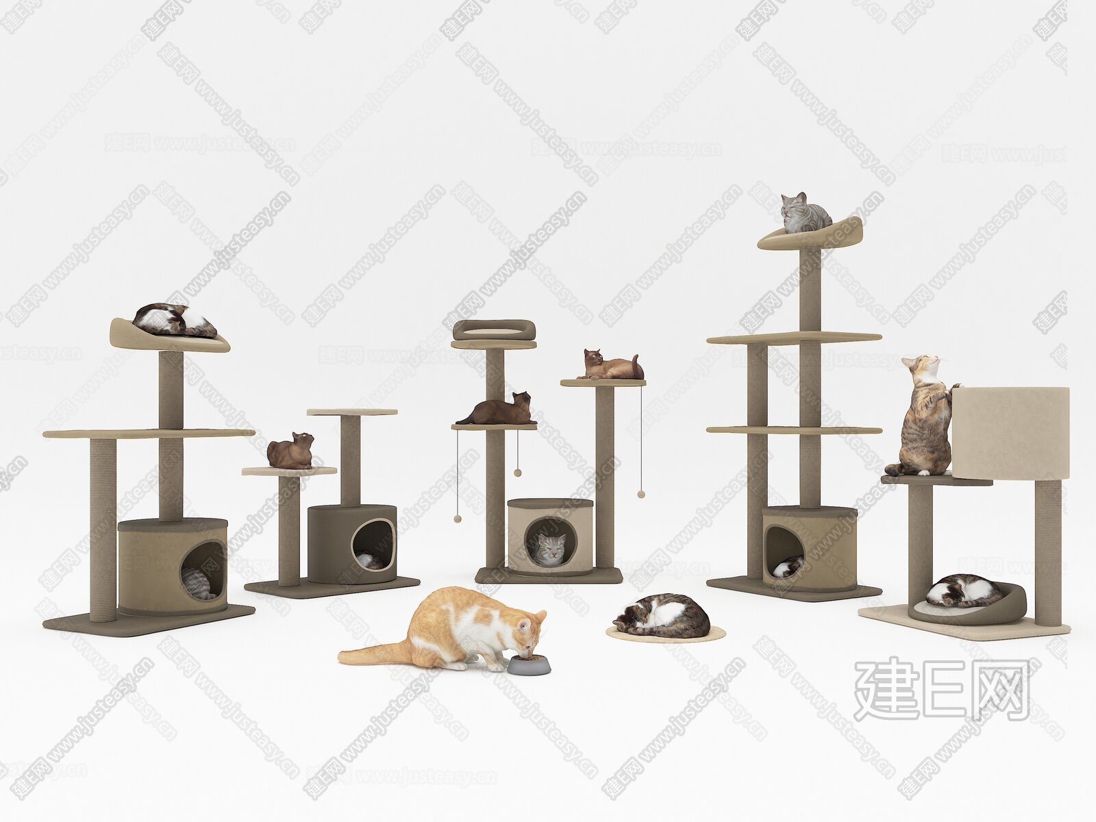 【现代猫爬架3d模型】建e网现代猫爬架3d模型下载 Id101995374 打造3d现代猫爬架模型免费下载平台