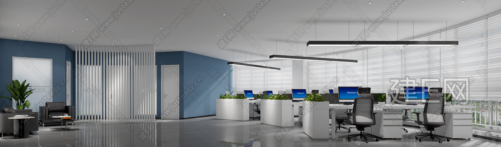 【现代开放式办公室3d模型】建e网现代开放式办公室3d模型下载 Id101929872 打造3d现代开放式办公室模型免费下载平台